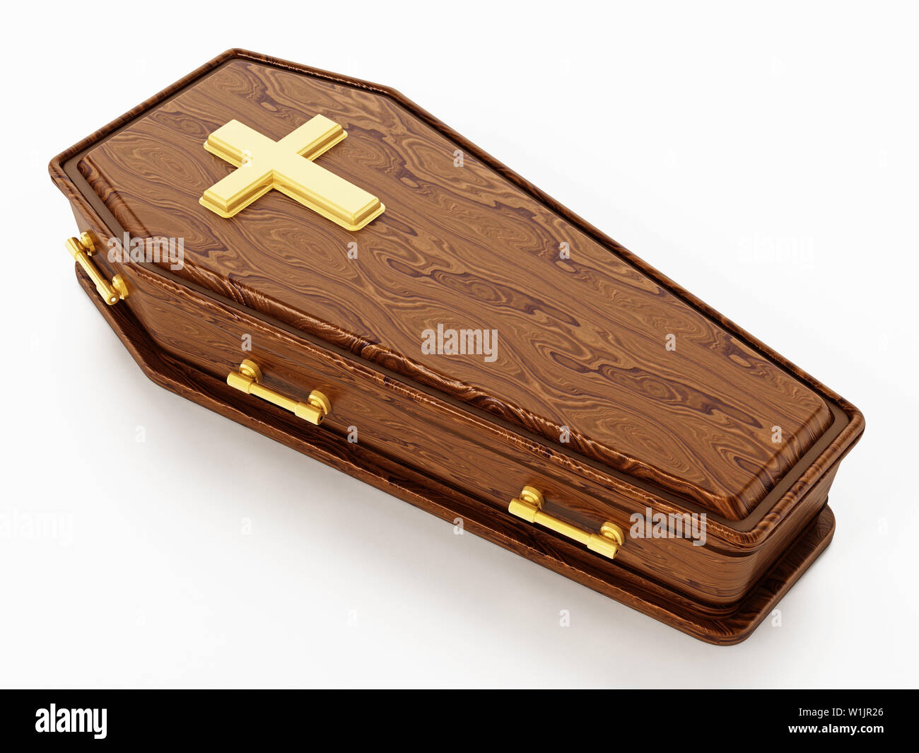 Coffin isolated on white background. 3D illustration Stock Photo - Alamy