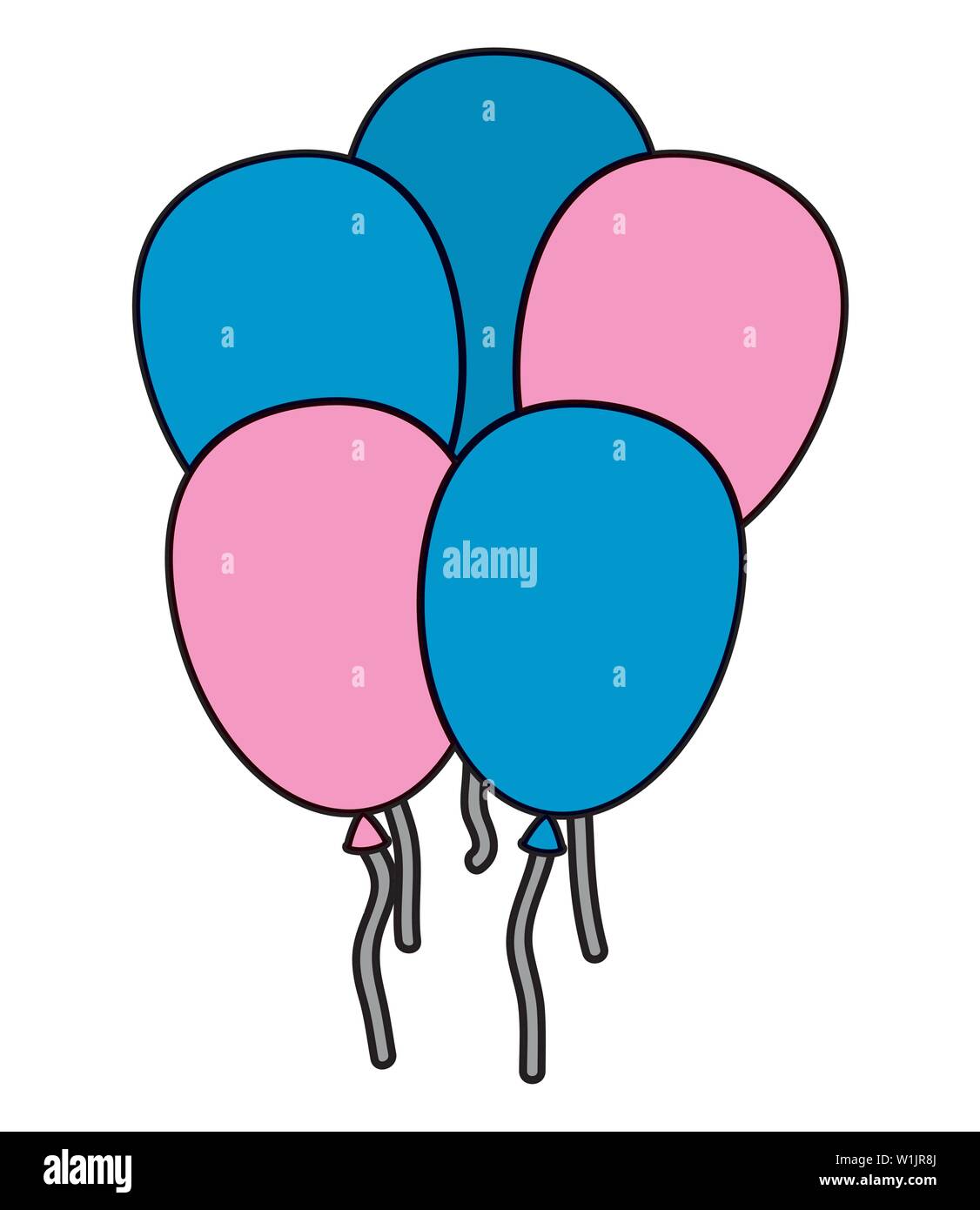 Balloons Helium Floating Decoration Icon Stock Vector Image And Art Alamy