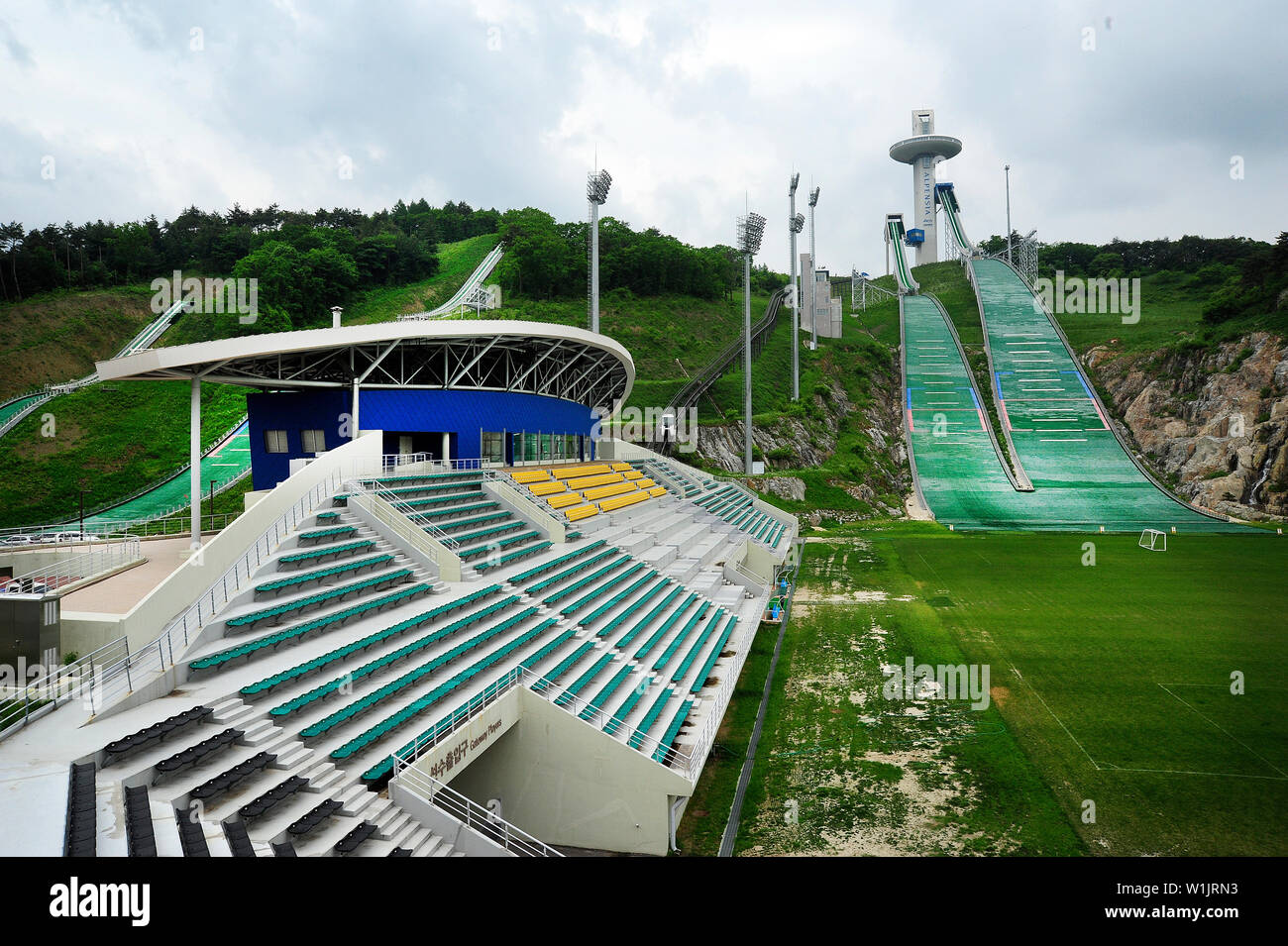 Alpensia ski jumping stadium, one of 2018 Olympic venues at Pyeongchang ...
