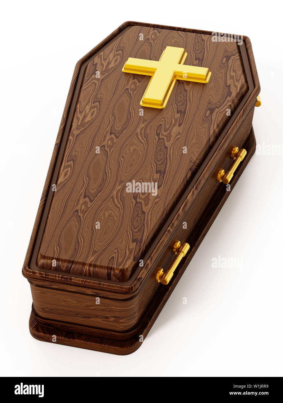 Coffin isolated on white background. 3D illustration Stock Photo - Alamy