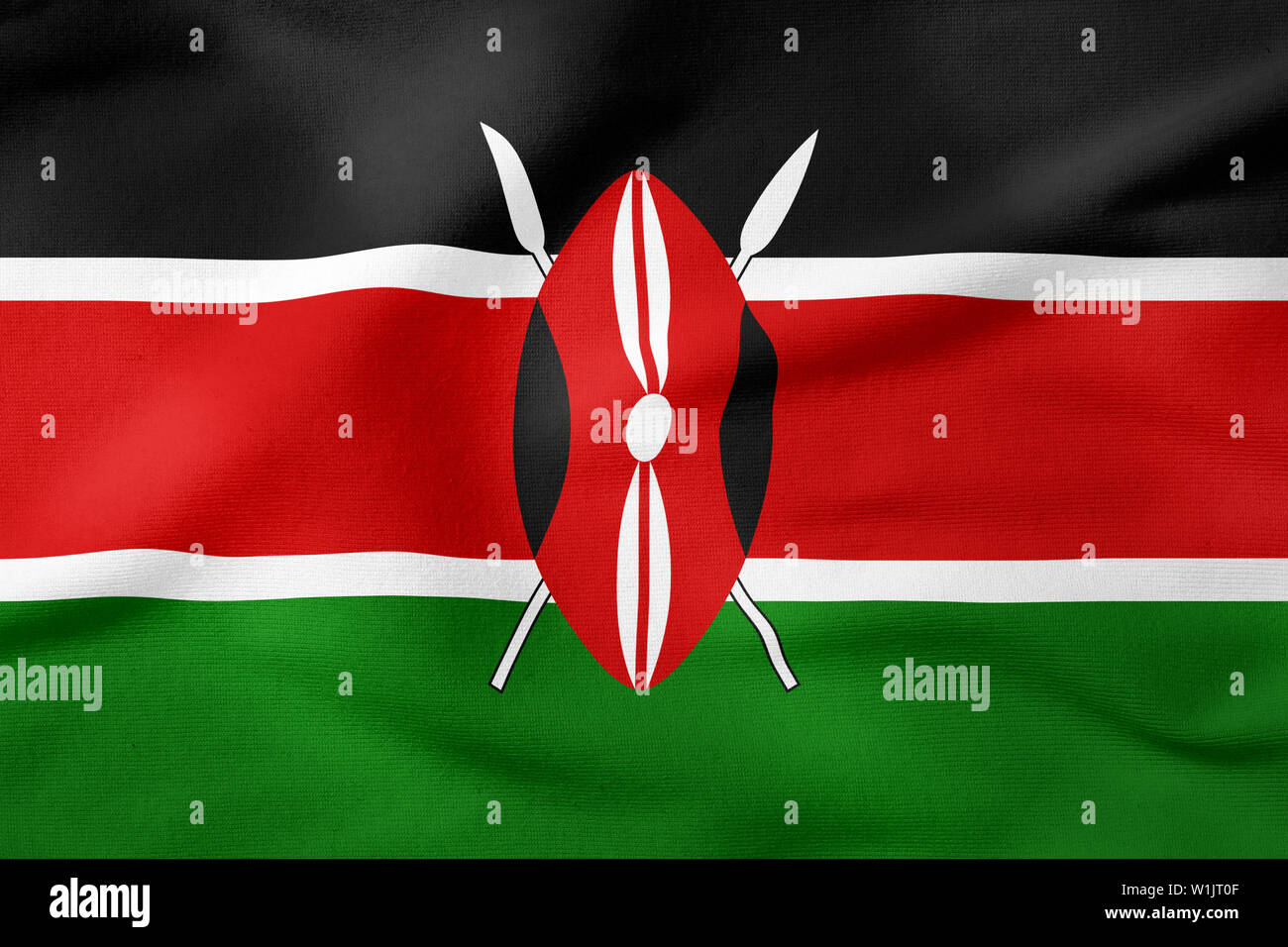 National Flag of Kenya - Rectangular Shape patriotic symbol Stock Photo ...