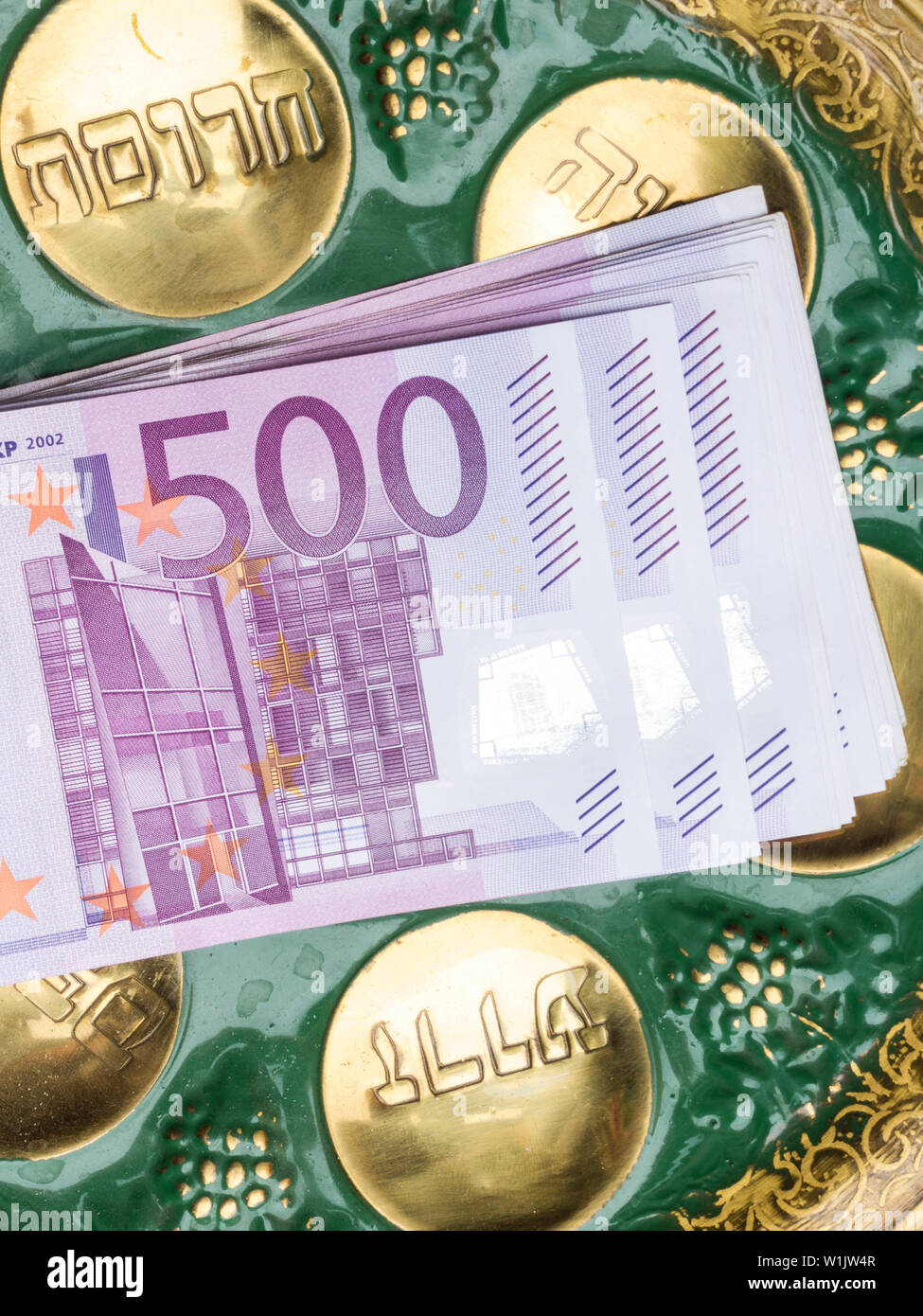 euro 500 currency and hebrew text, Israeli medicine concept Stock Photo ...