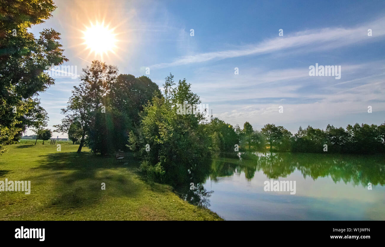 Summer at the lake, Germeringer See in Germering, Germany Stock Photo ...
