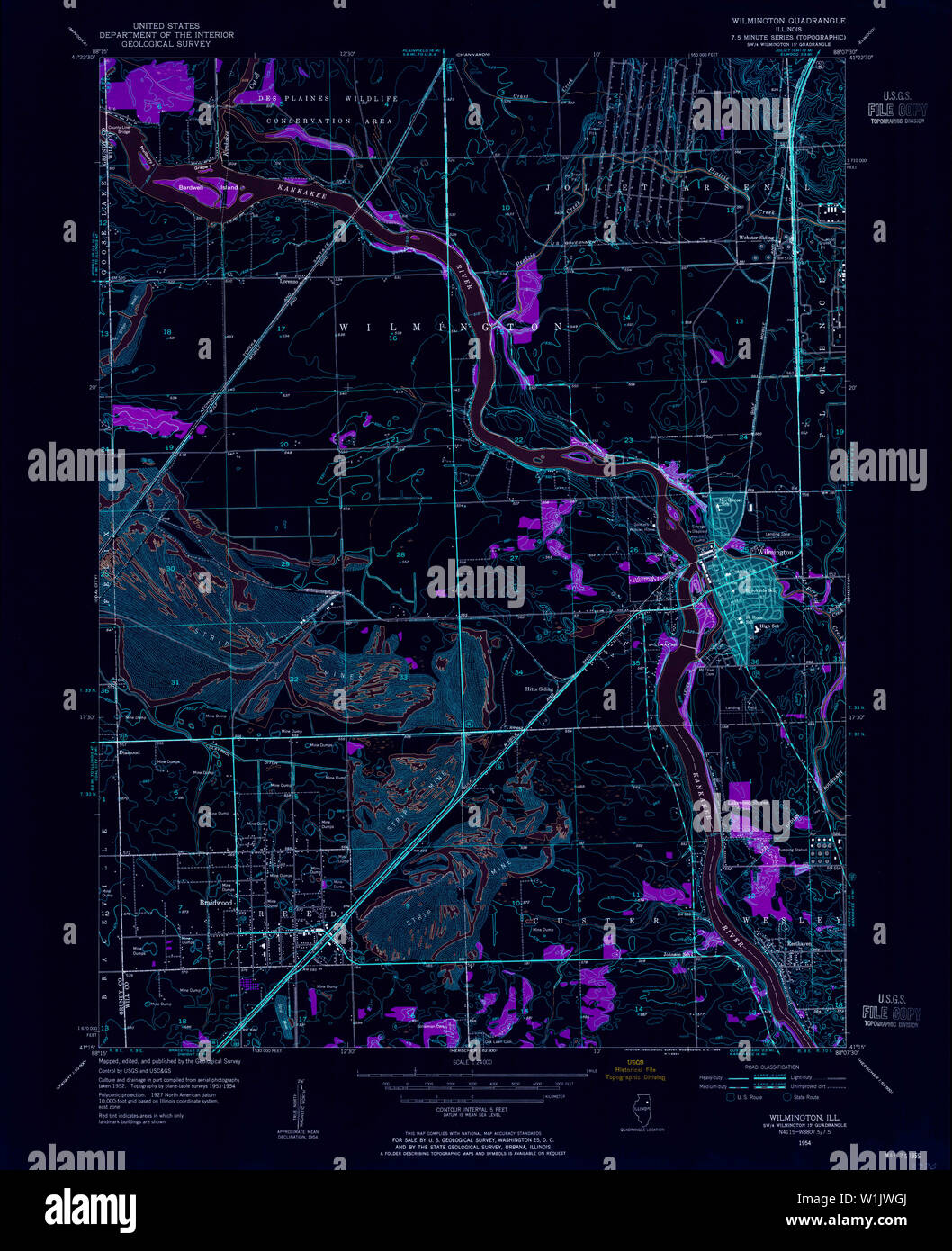 Wilmington illinois map hi-res stock photography and images - Alamy