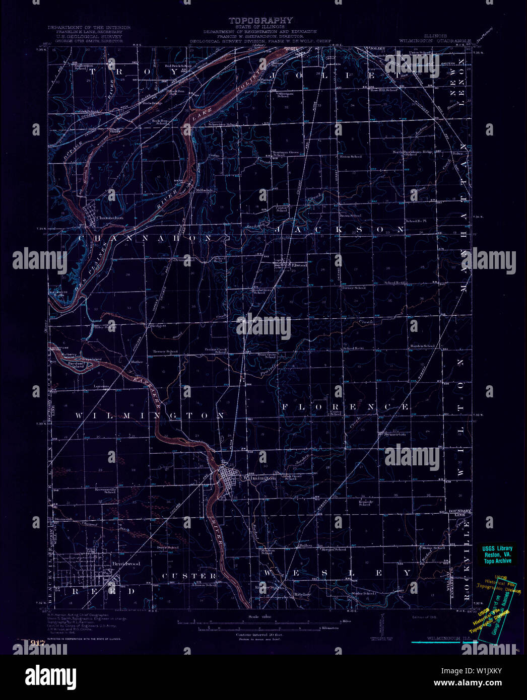 Map of wilmington illinois hi-res stock photography and images - Alamy