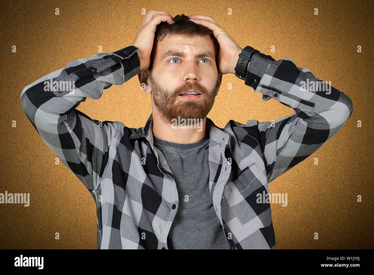 Closeup of a young man who forgot something important Stock Photo - Alamy