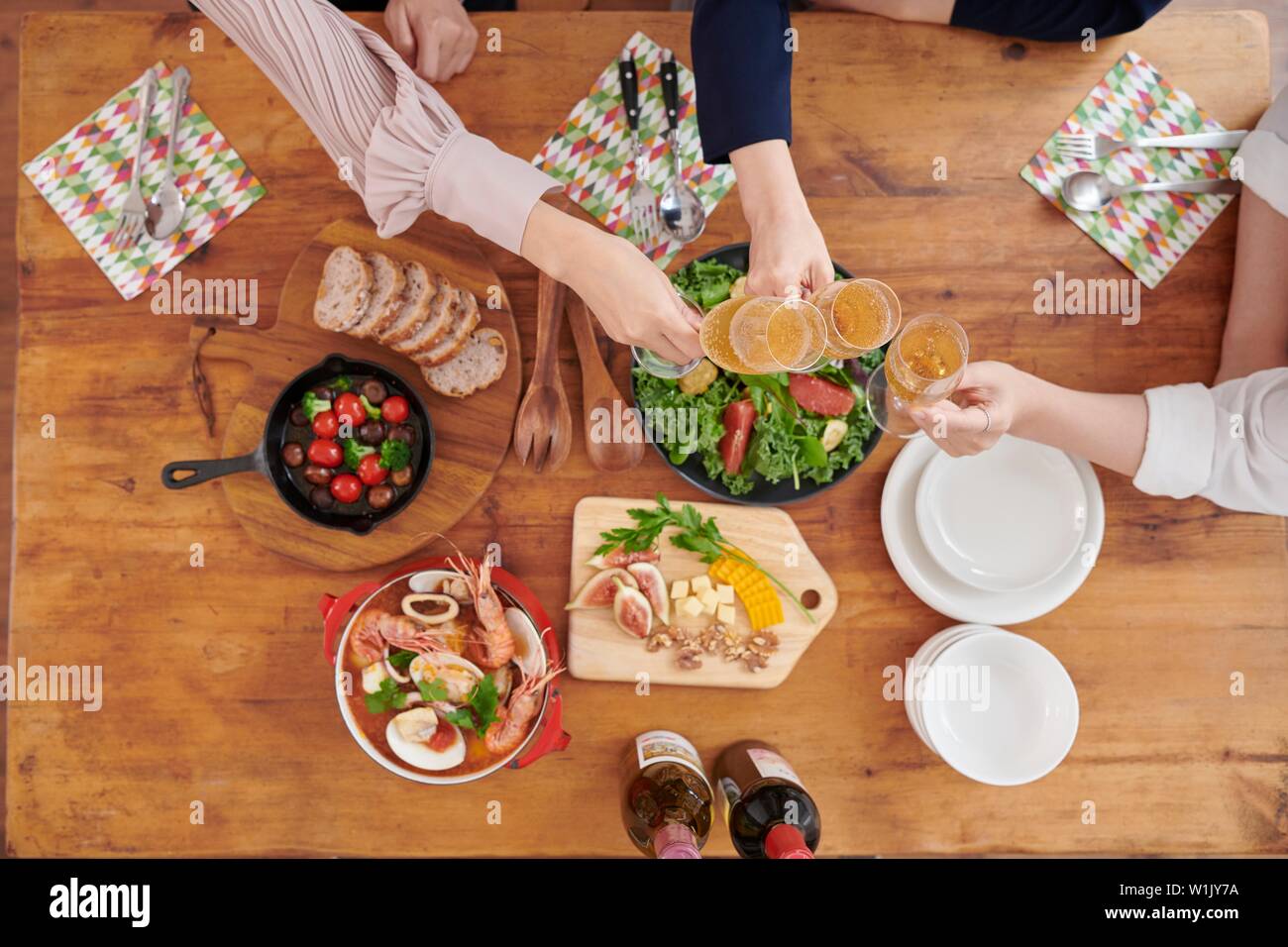 Japanese women having home party Stock Photo - Alamy