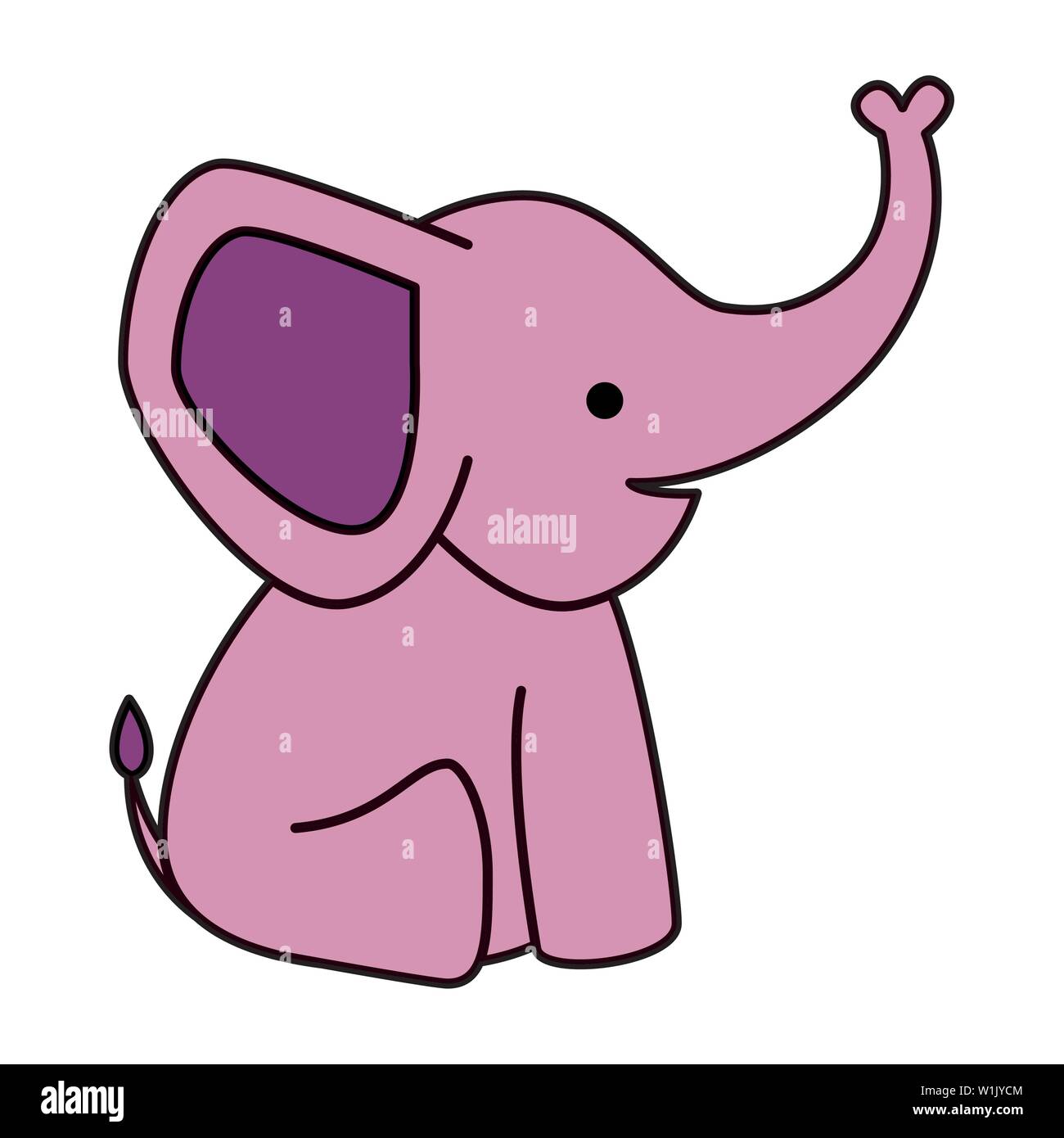 Cute Pink Elephant Cartoon