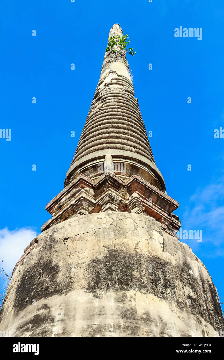 Old buddha pagoda temple with cloudy white sky in Thailand Stock Photo ...