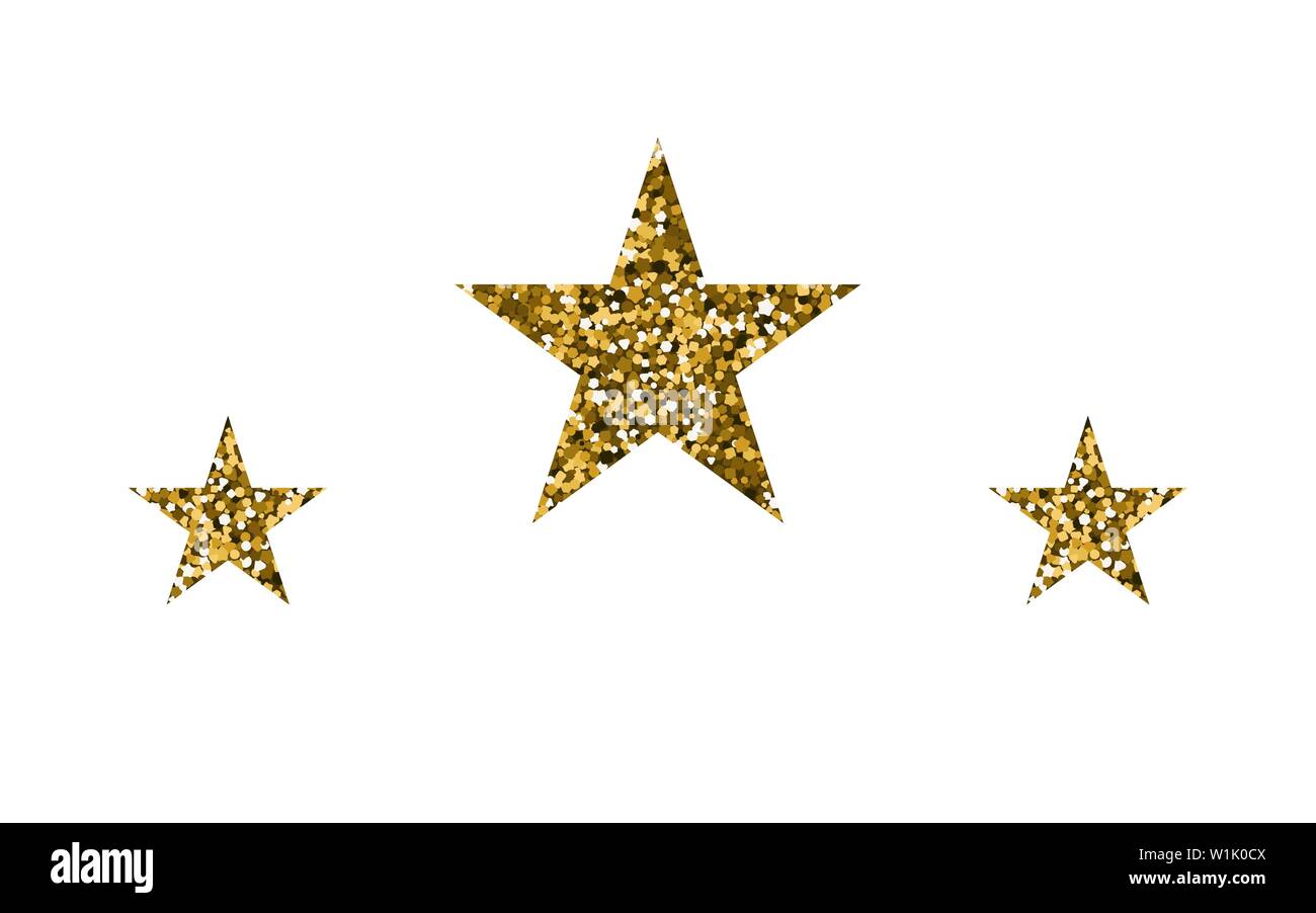 Gold stars shape. Vector illustration. Bright decoration Stock Vector ...