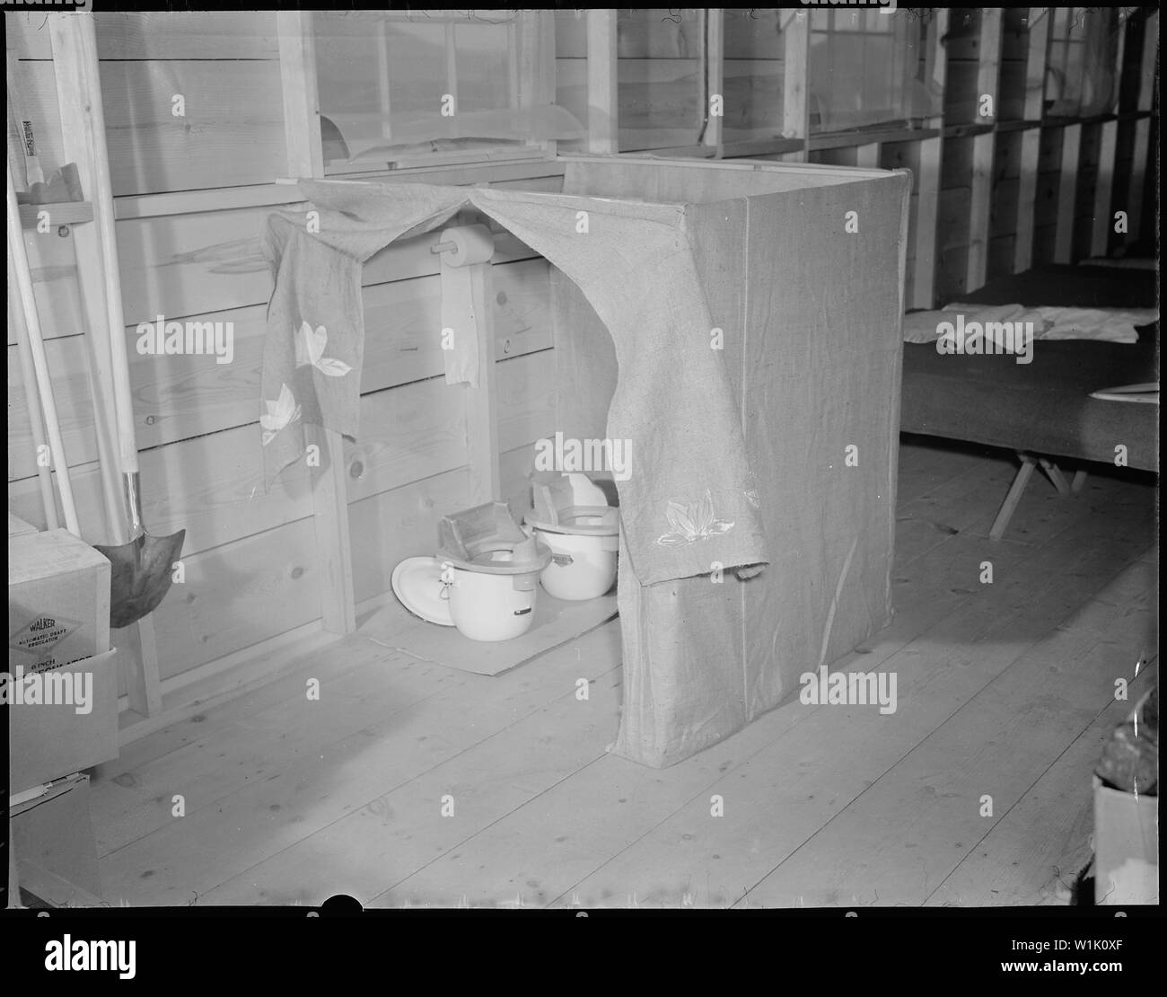 Tule Lake Relocation Center, Newell, California. Homemade toilets for ...