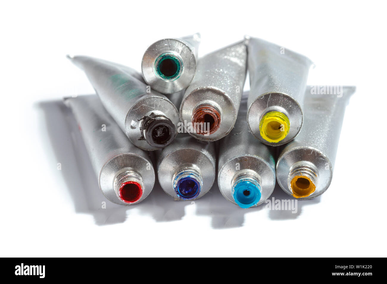 paint in tubes isolated on white Stock Photo - Alamy