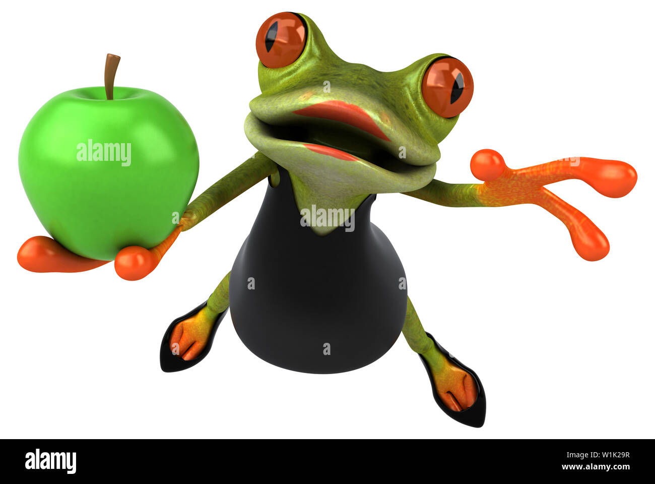 Fun frog - 3D Illustration Stock Photo - Alamy