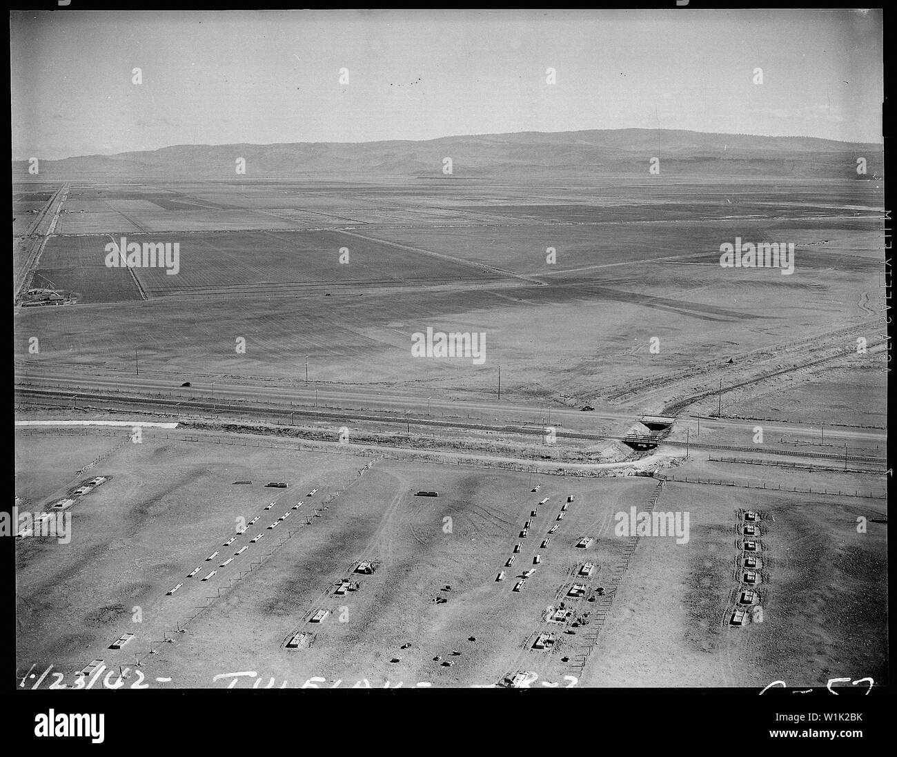 Tule Lake, California. A panoramic view showing site of Tule Lake War ...
