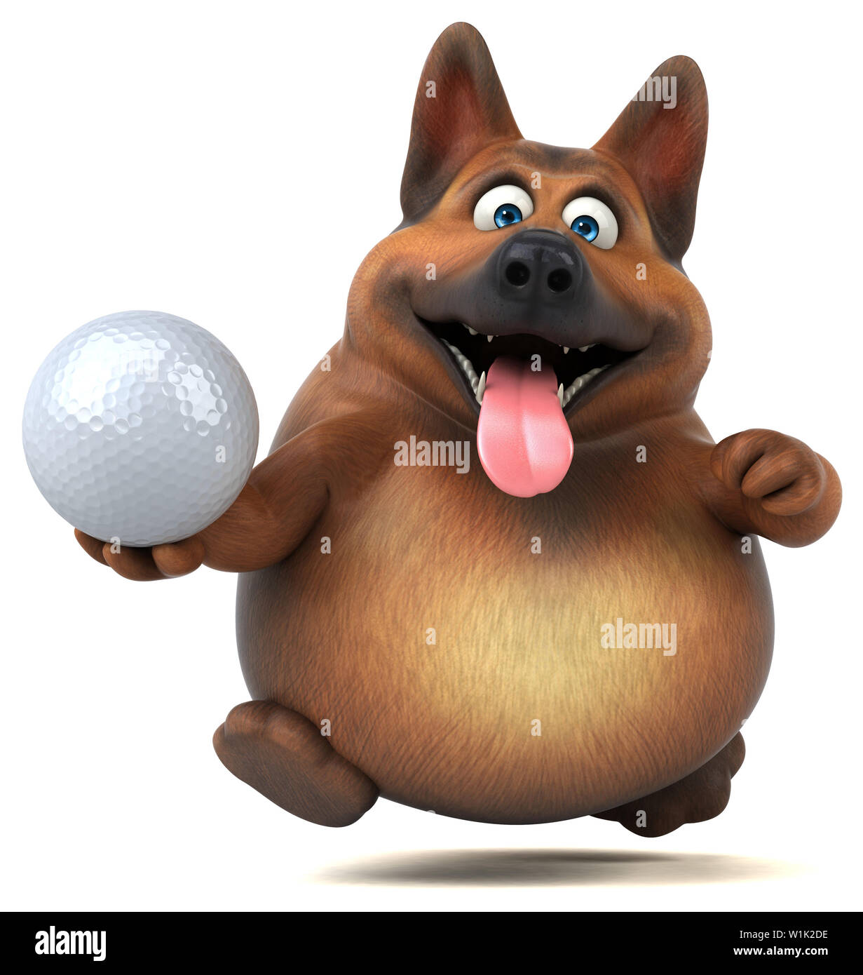 Fun german shepherd dog - 3D Illustration Stock Photo - Alamy