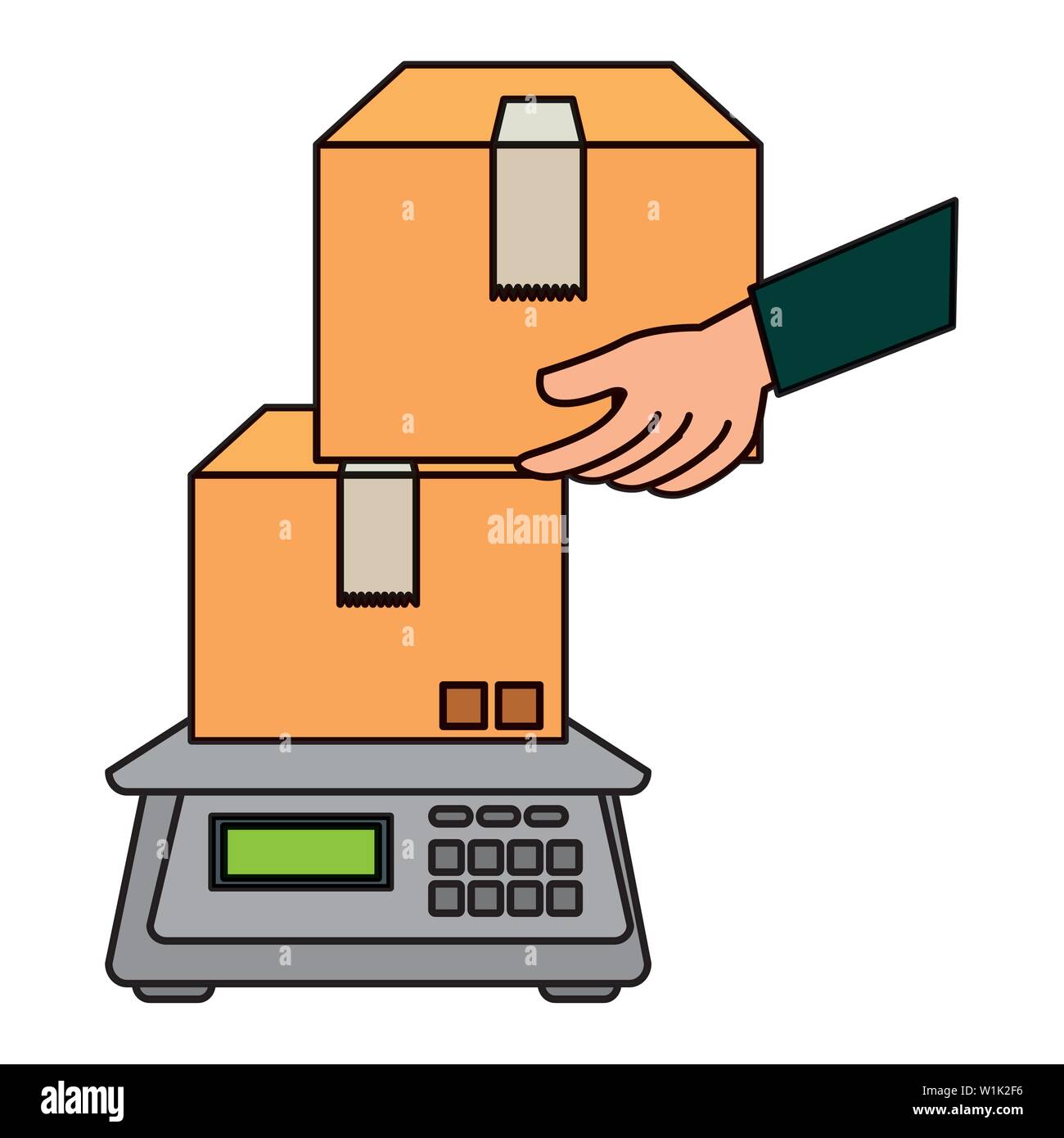 hands lifting boxes in balance measure weight Stock Vector Image & Art ...