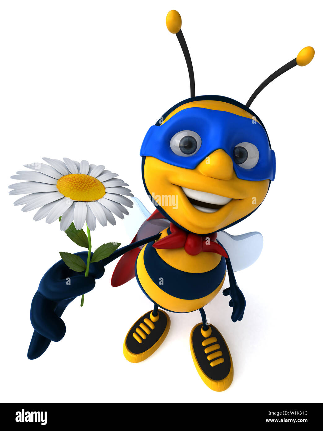 Fun bee - 3D Illustration Stock Photo - Alamy