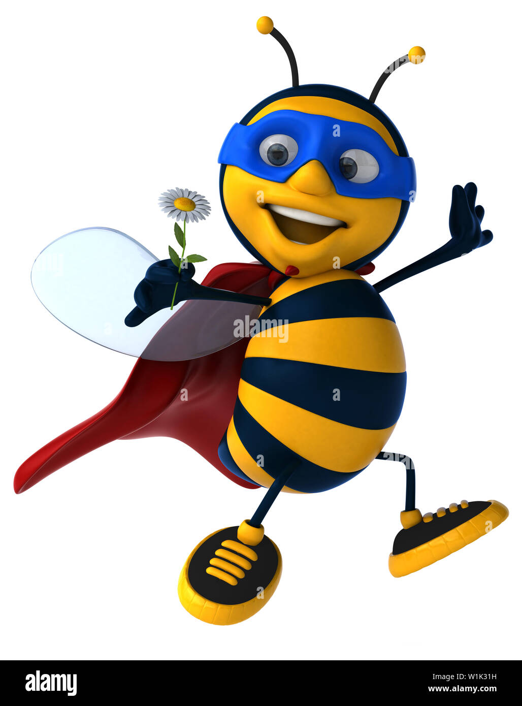 Fun bee - 3D Illustration Stock Photo - Alamy