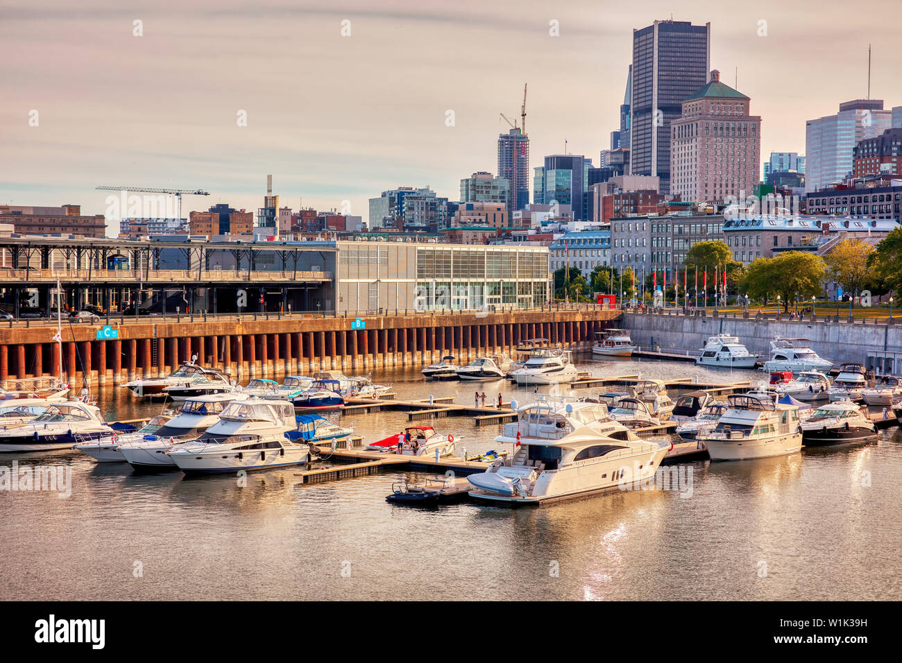 Montreal, Canada - June, 2018: Luxury yachts anchored in port d'escale ...
