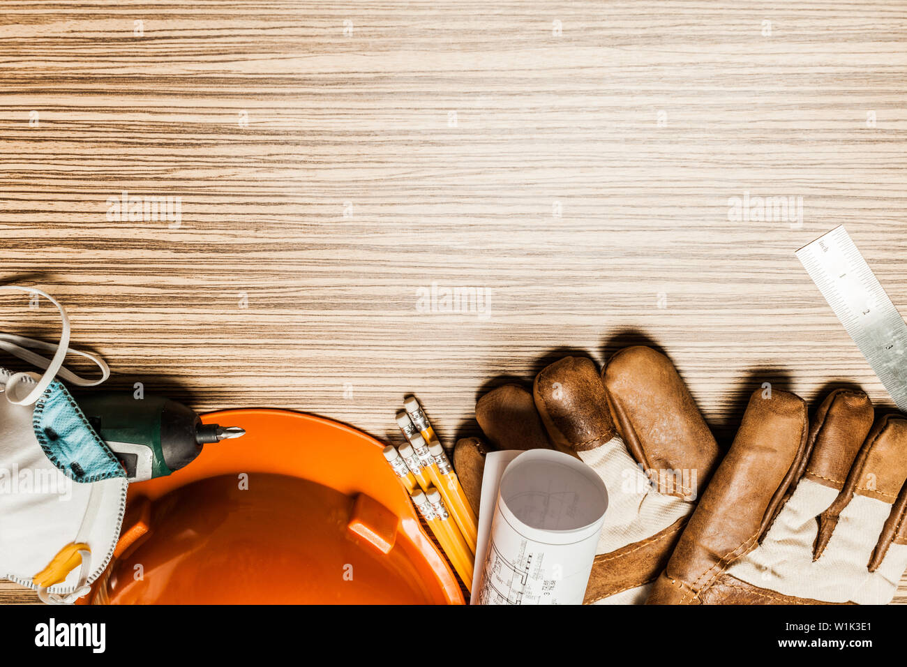 Set of architect tools Stock Photo - Alamy