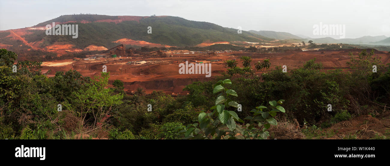 Mining operations for transporting and managing iron ore. Stock piles ...