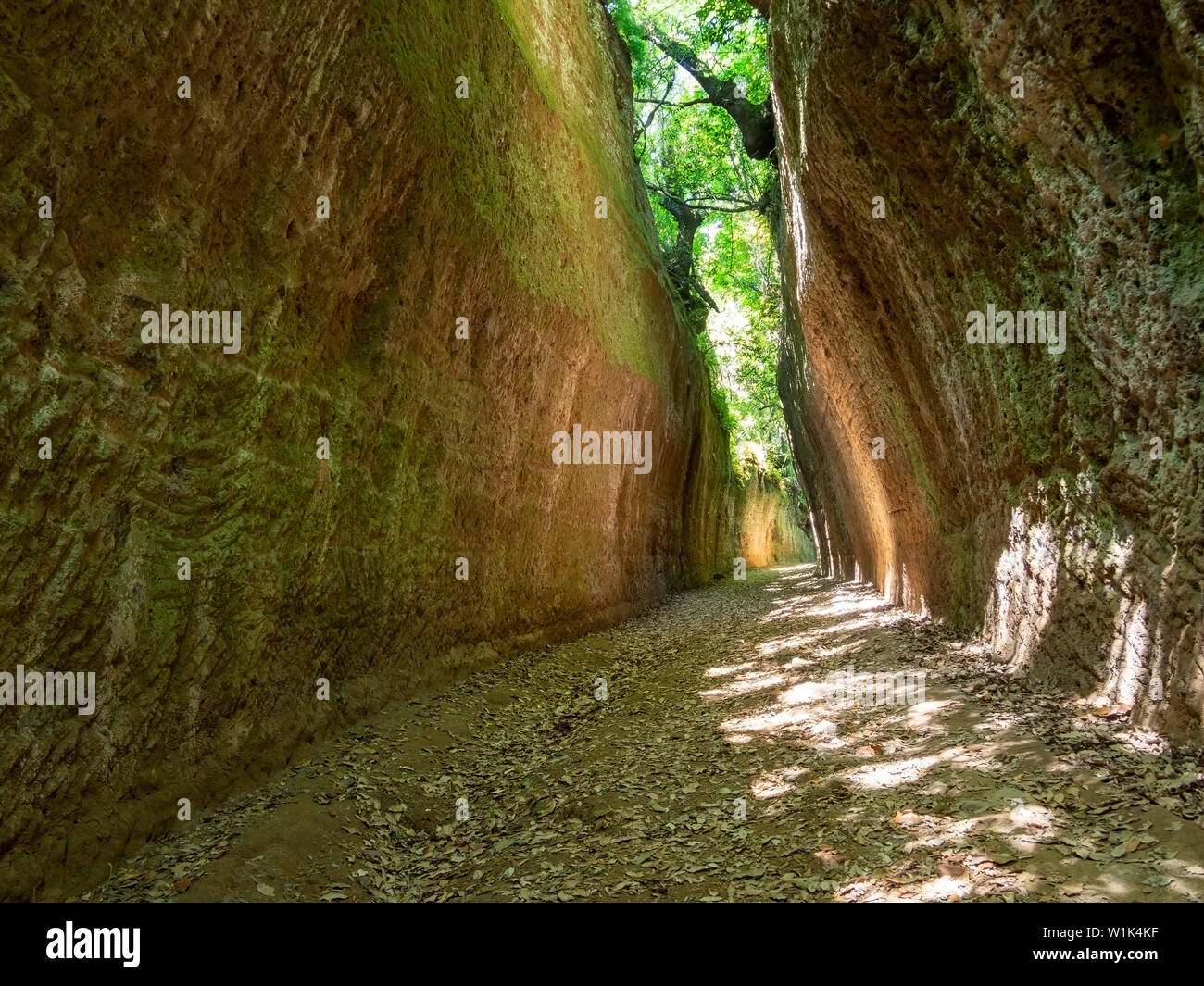 SOVANA, TUSCANY, ITALY - JUNE 16, 2019 - Via Cava, Cave ie deep cut ...