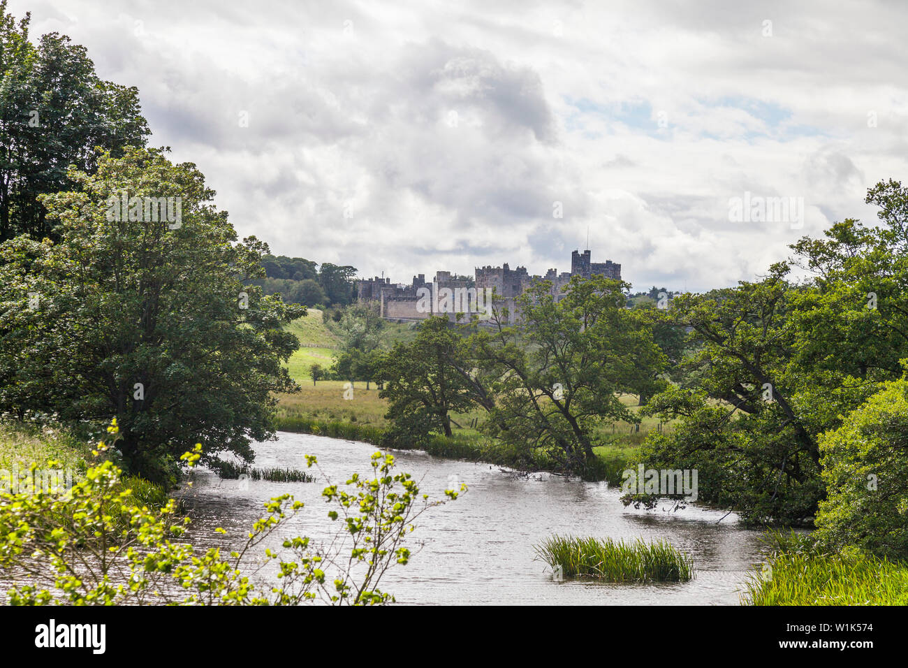 A scenic view of Alnwick Castle,Northumberland,England,UK Stock Photo ...