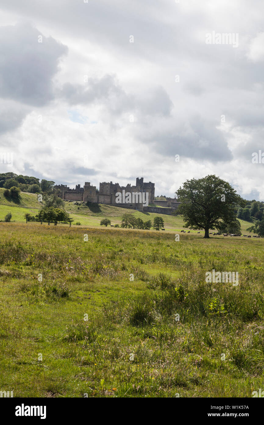 A scenic view of Alnwick Castle,Northumberland,England,UK Stock Photo ...