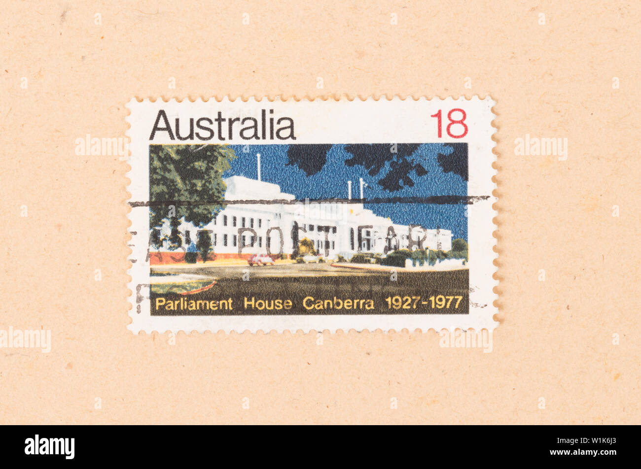 AUSTRALIA - CIRCA 1977: A stamp printed in Australia shows Parliament ...