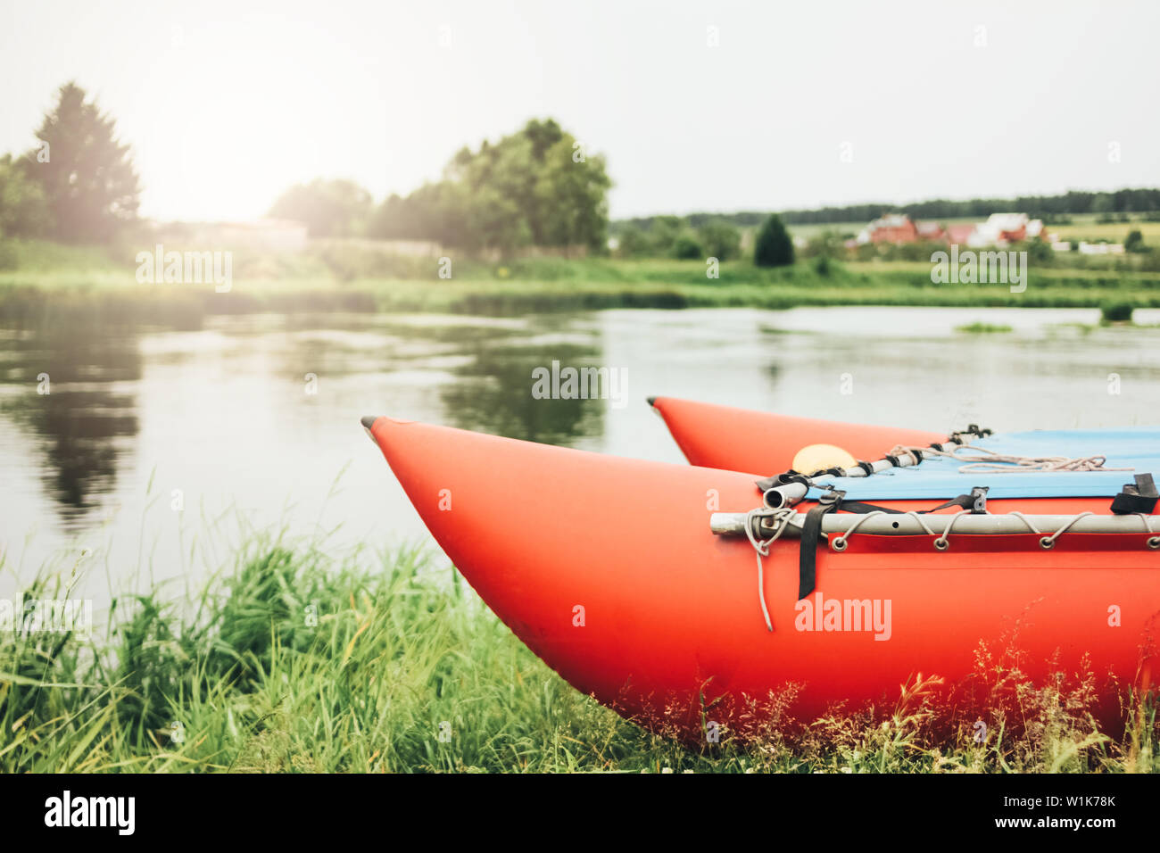 Inflatable boat grass hi-res stock photography and images - Alamy