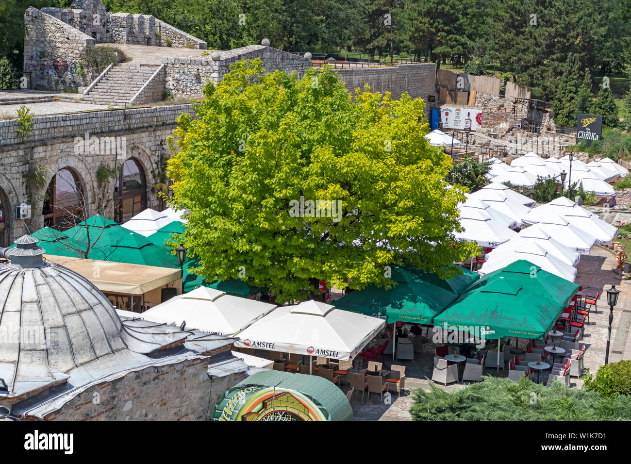 NIS, SERBIA - JUNE 15, 2019: Inside view of Fortress and park in City ...