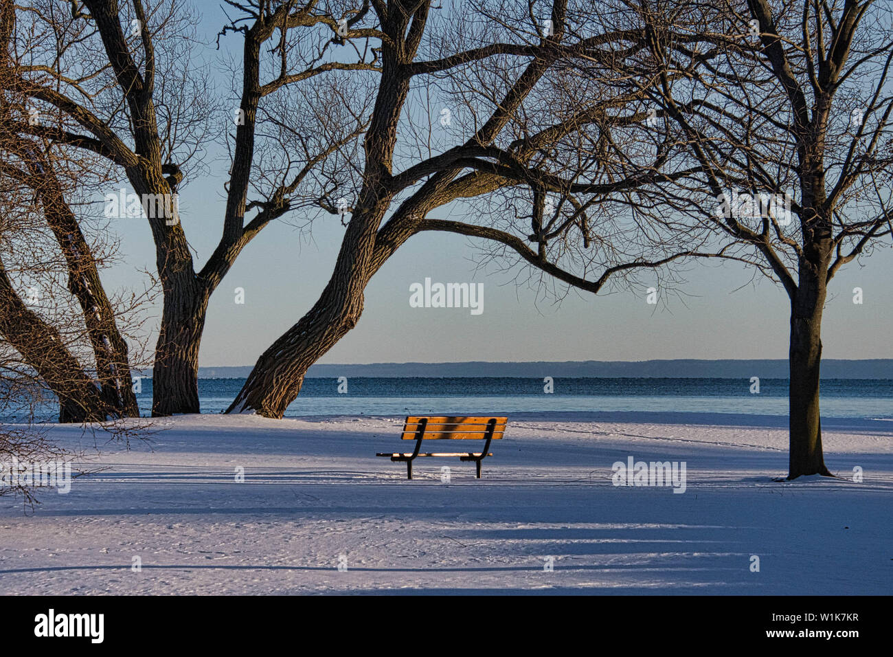 A crisp winter day in Bronte Beach Park in Oakville Ontario Canada ...