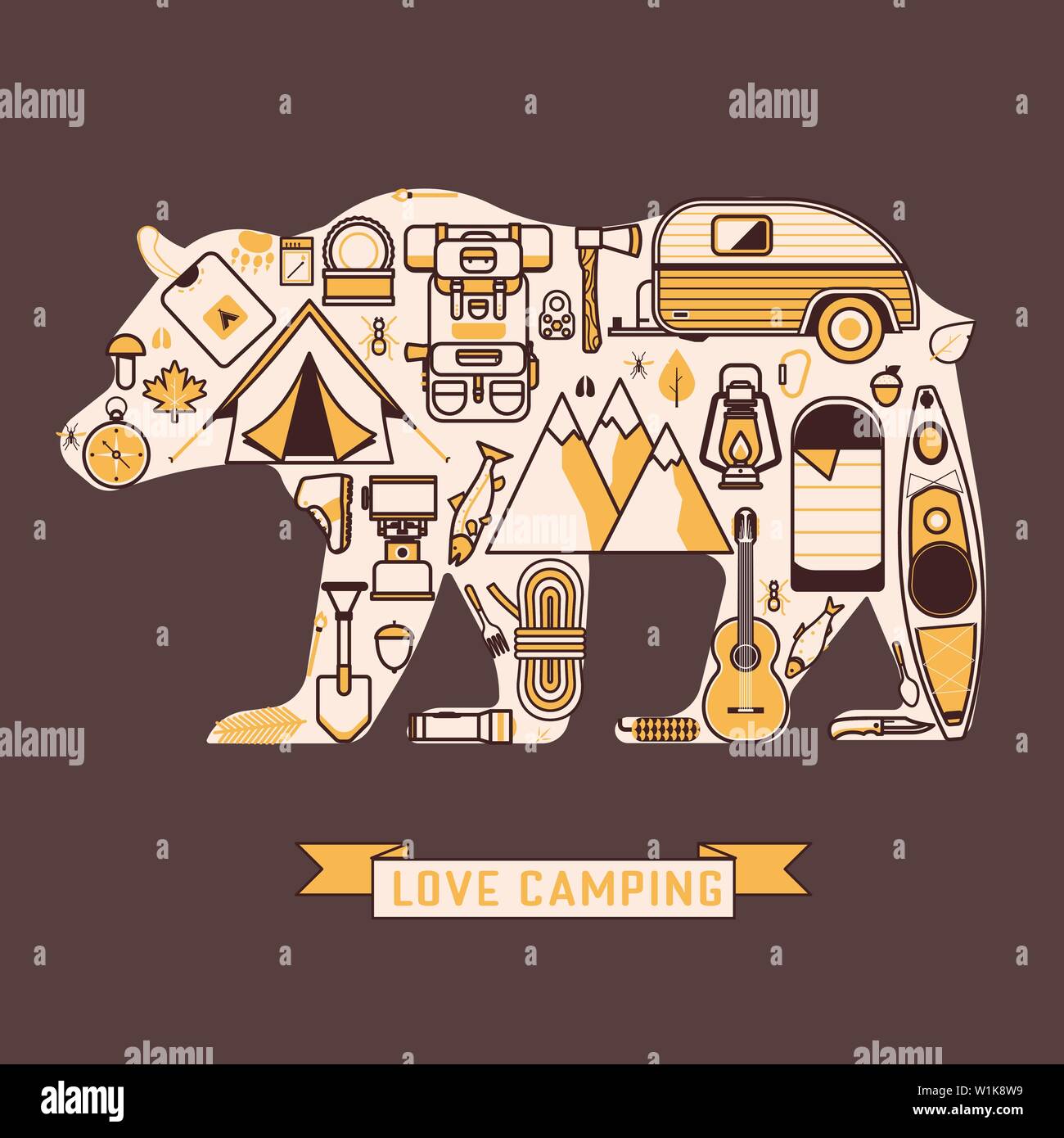 Bear campground Stock Vector Images - Alamy