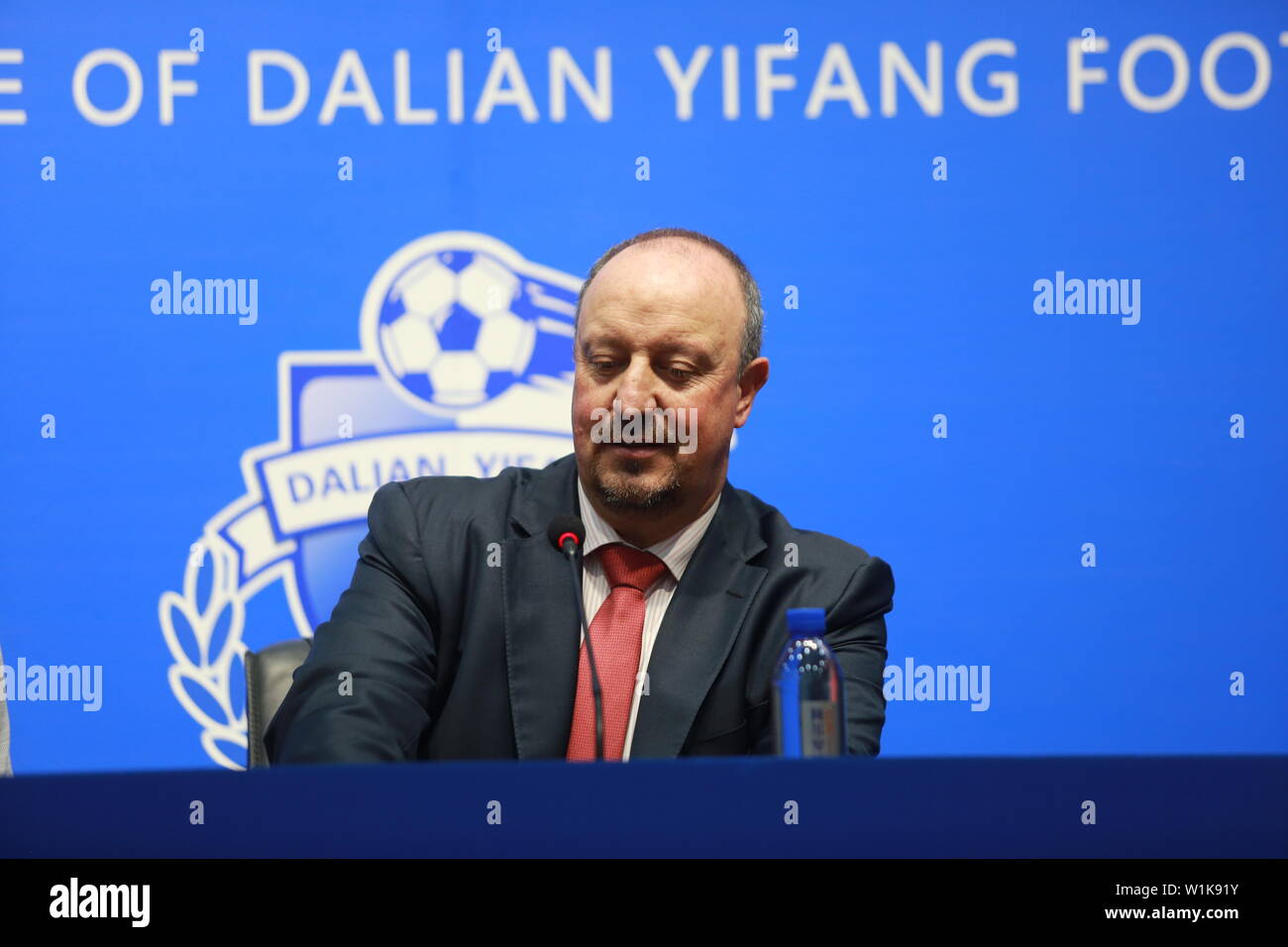 Spanish football manager Rafa Benitez, the new-appointed head coach of ...