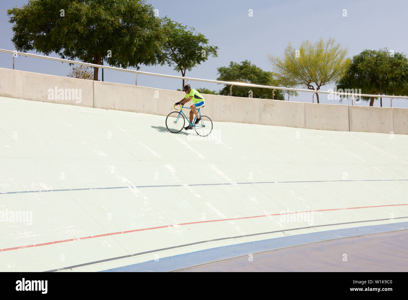 Cyclist at a velodrome Stock Photo - Alamy