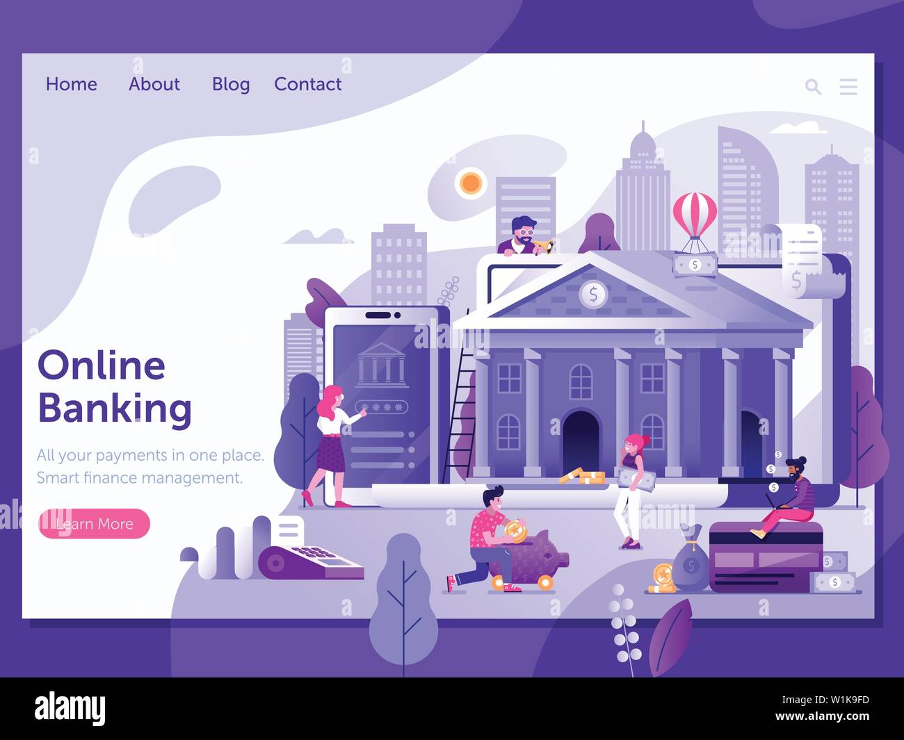 Fintech online banking Stock Vector Images - Alamy