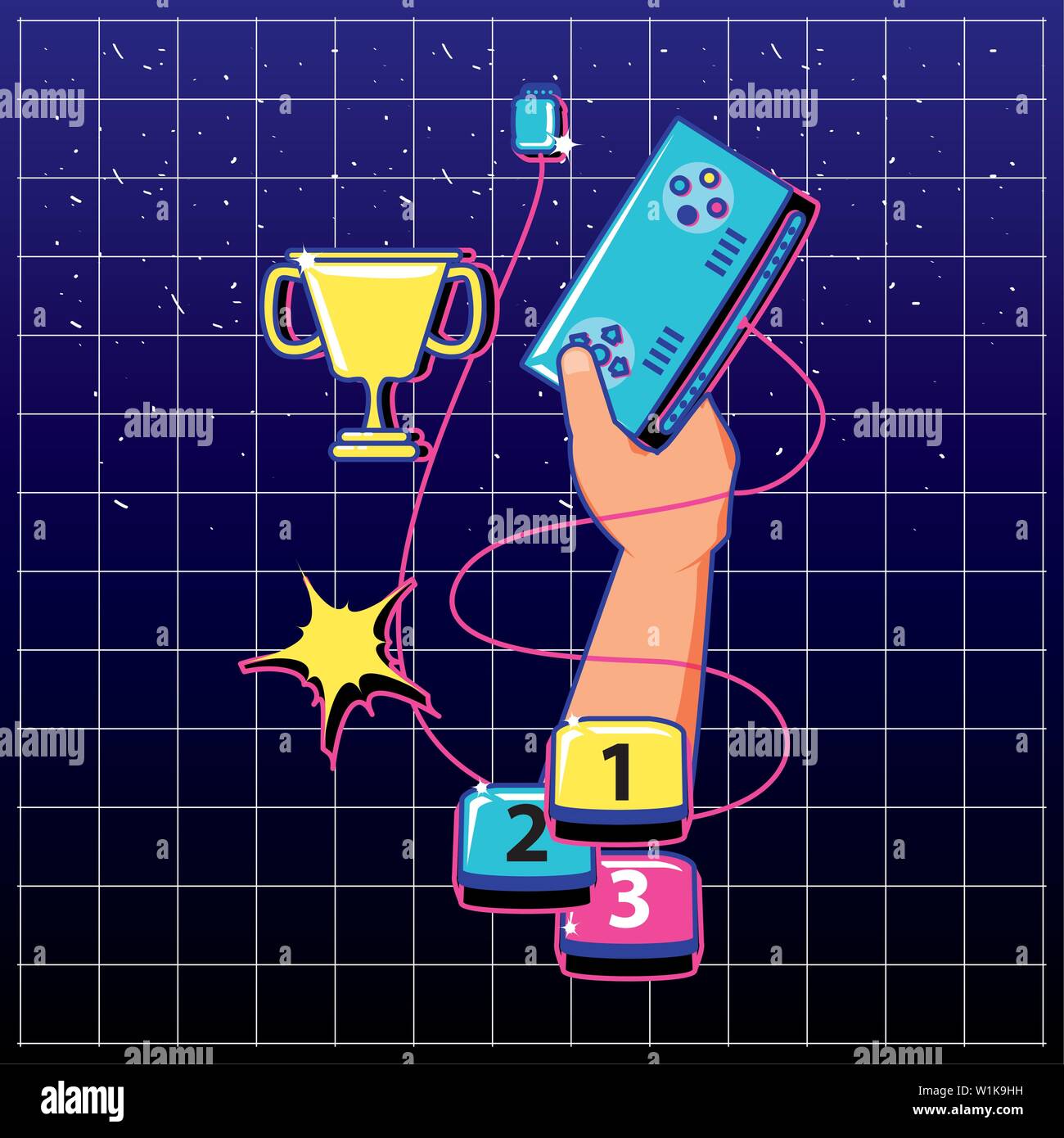 gamer hands playing with control vector illustration design Stock ...