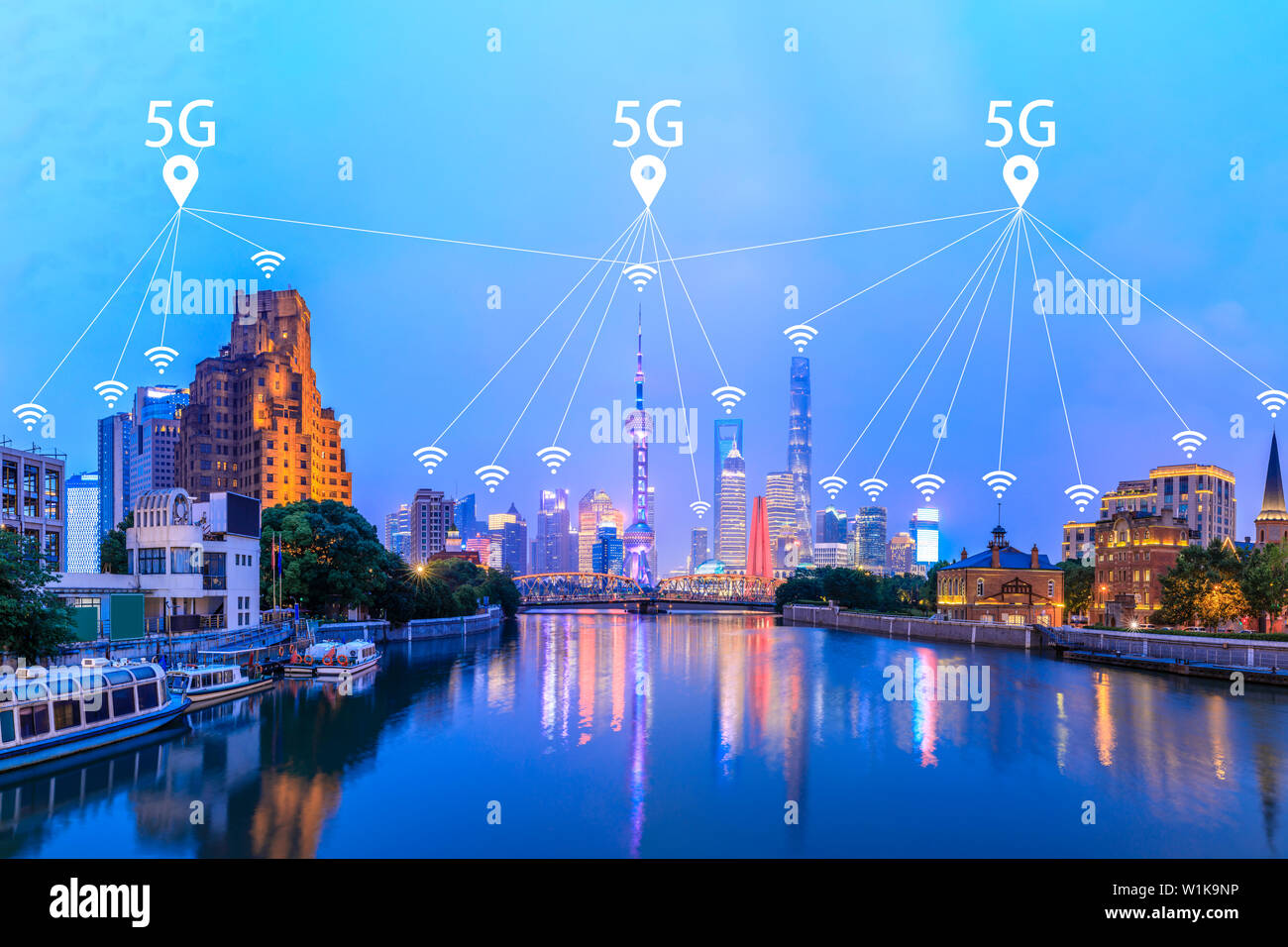 Smart city icon and shanghai hi-res stock photography and images - Alamy