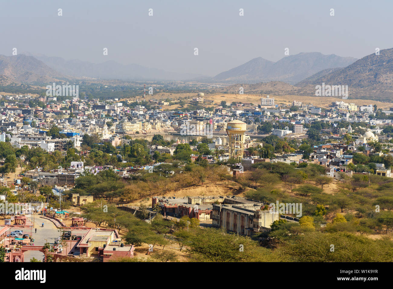 View of Pushkar lake from Savitri Mata temple on Ratnagiri hills in ...