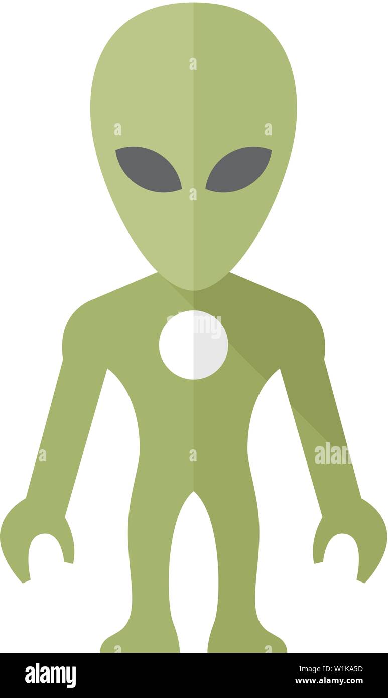 Alien icon in flat color style. Extraterrestrial, outer space, invader ...