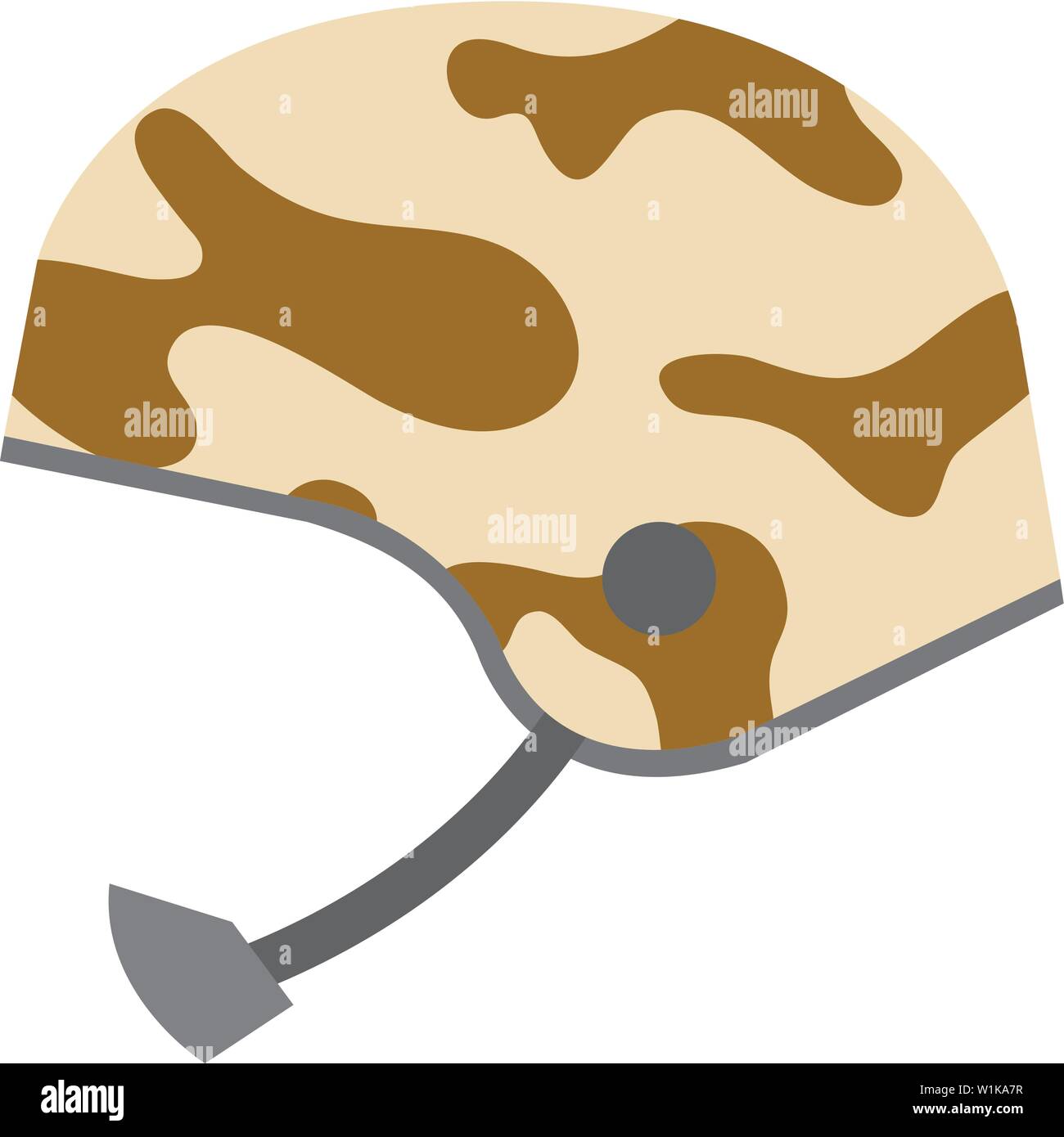 Military helmet icon in flat color style. Object army head protection ...