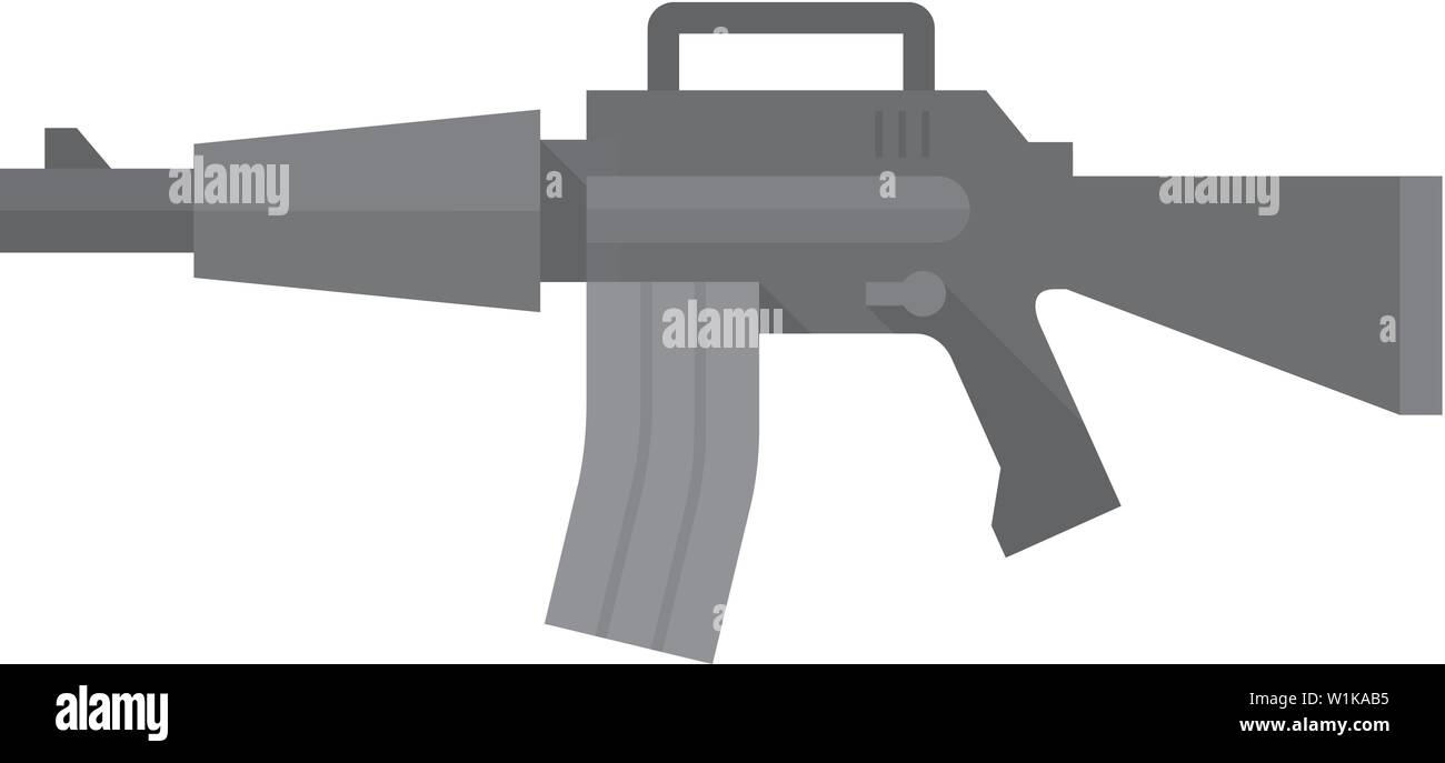 Assault riffle icon in flat color style. Military army automatic police ...