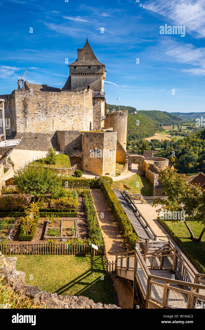 Medieval castle of Castelnaud in the historic Perigord region of France ...
