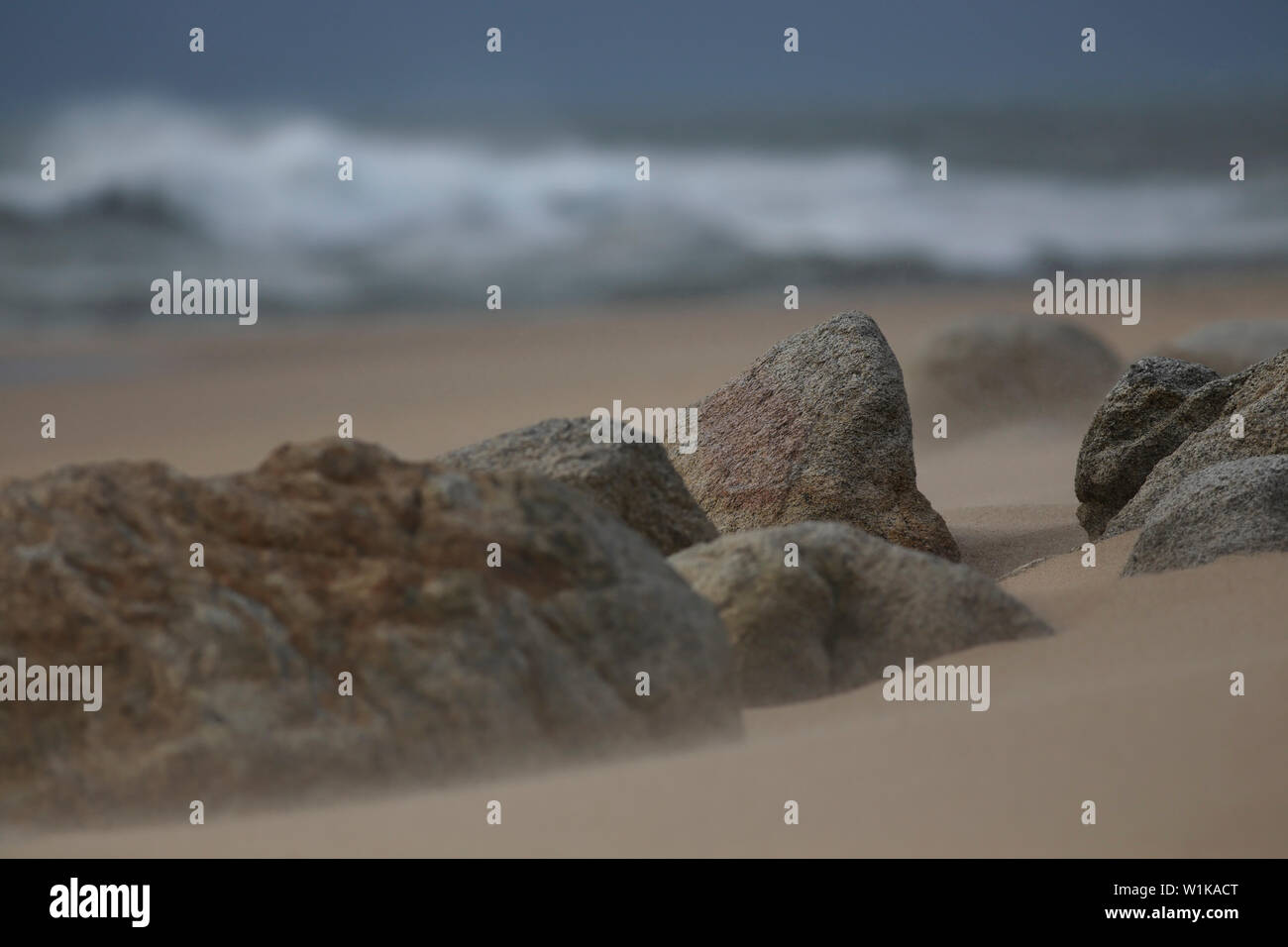 Abstract composition with rocks and sand from a windy beach Stock Photo ...