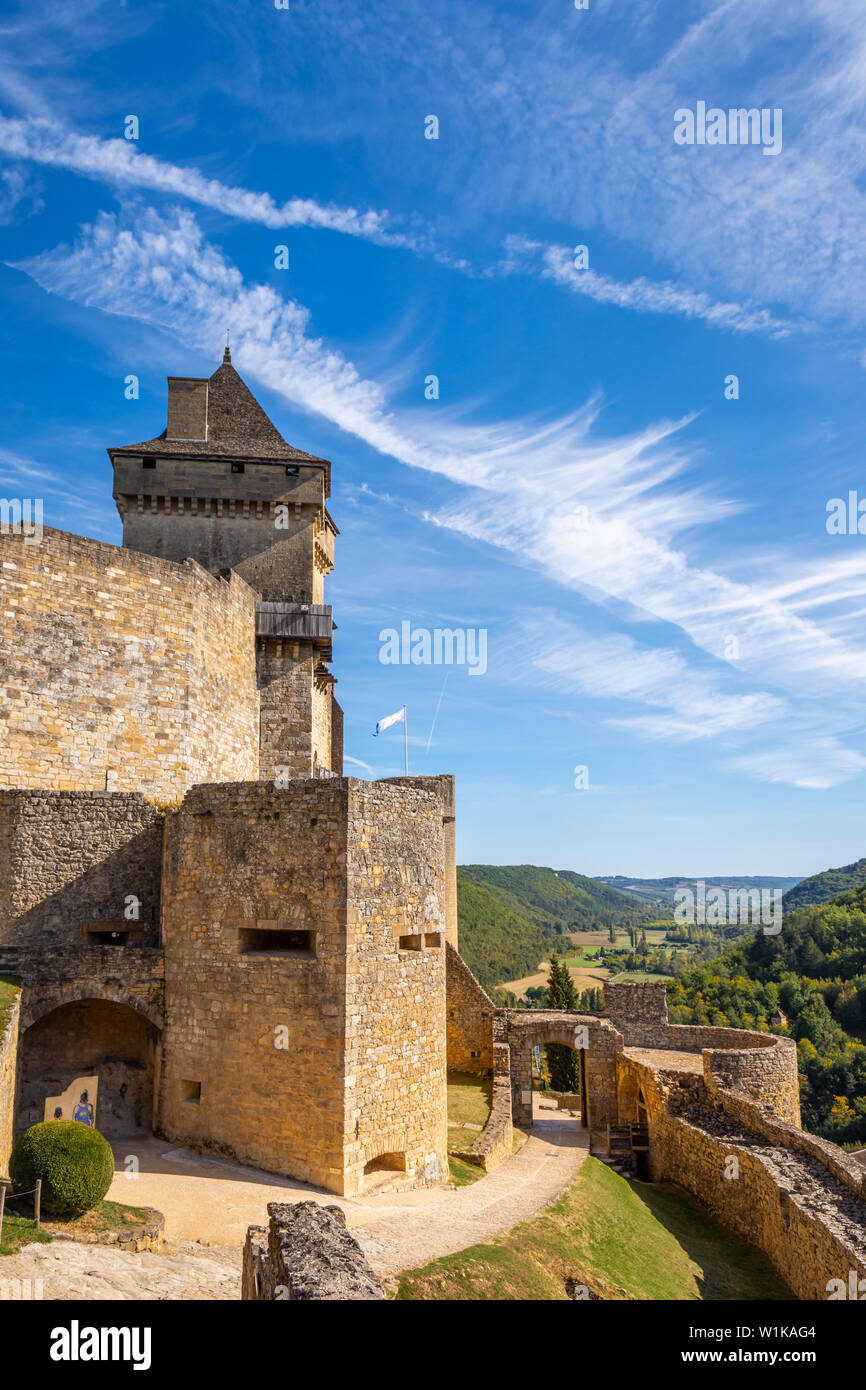 Medieval castle of Castelnaud in the historic Perigord region of France ...