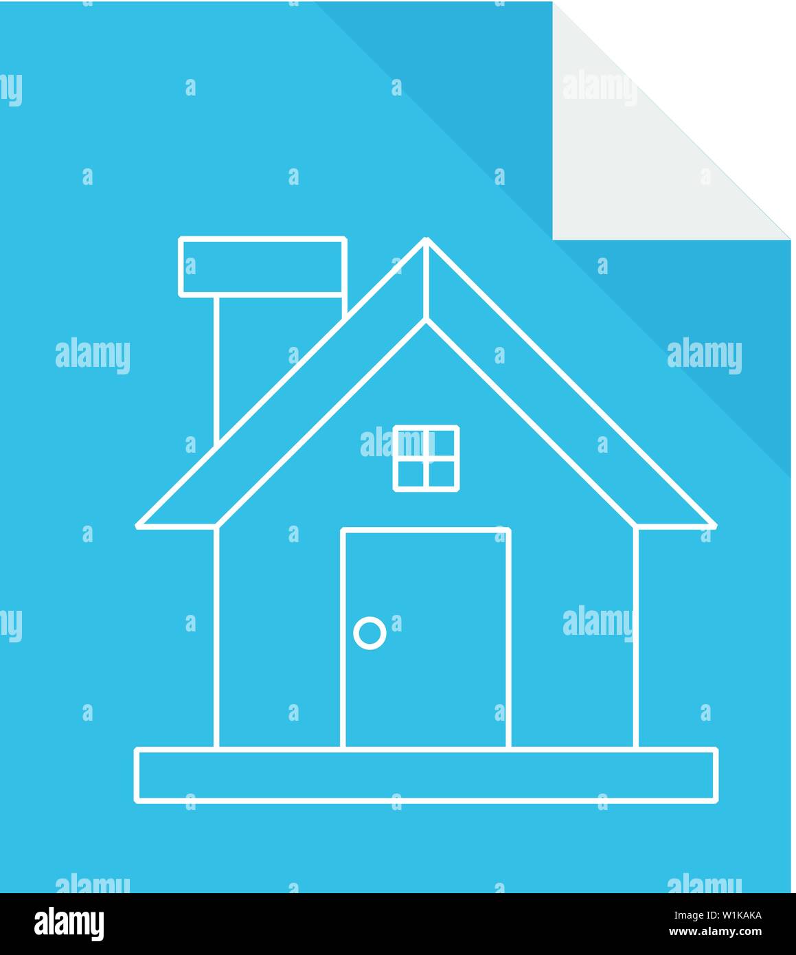 House blueprint icon flat Stock Vector Images - Alamy