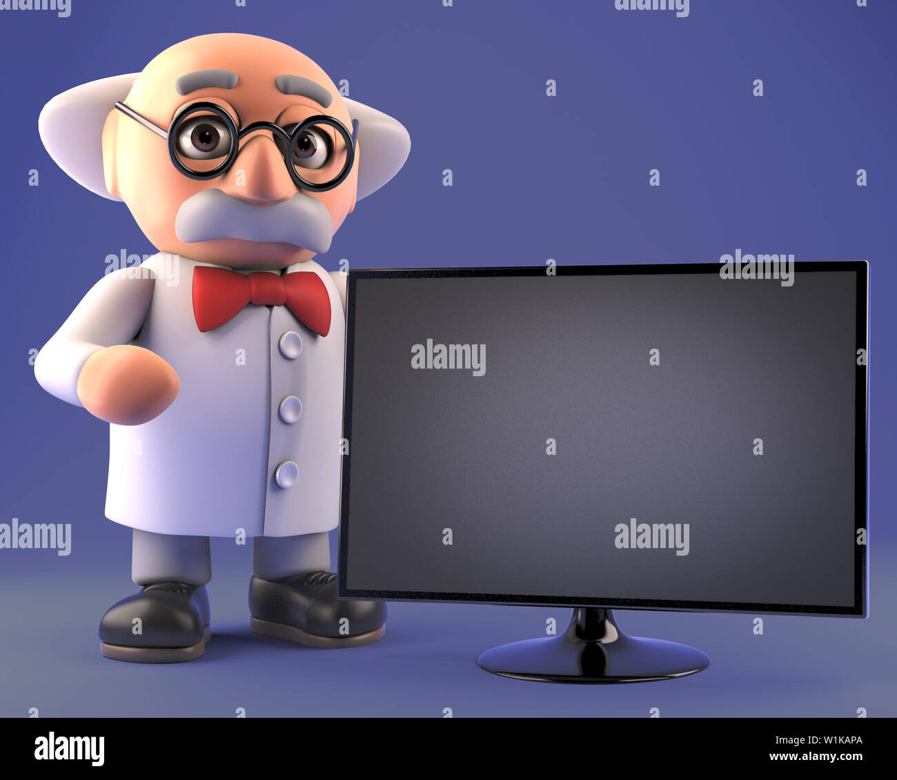 Mad scientist takes delivery of a new HD flatscreen television monitor ...