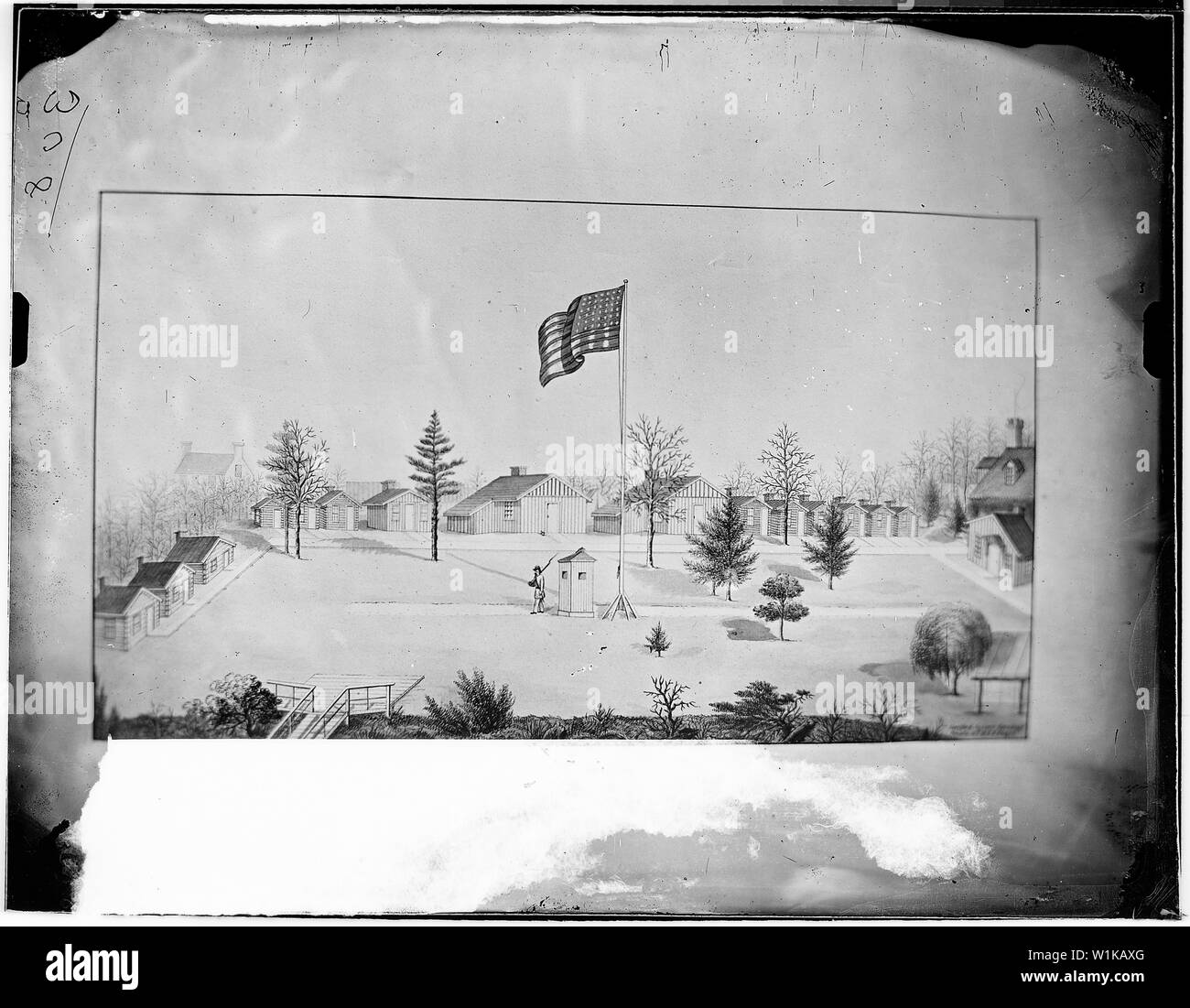 View of Barracks, sketch Stock Photo - Alamy