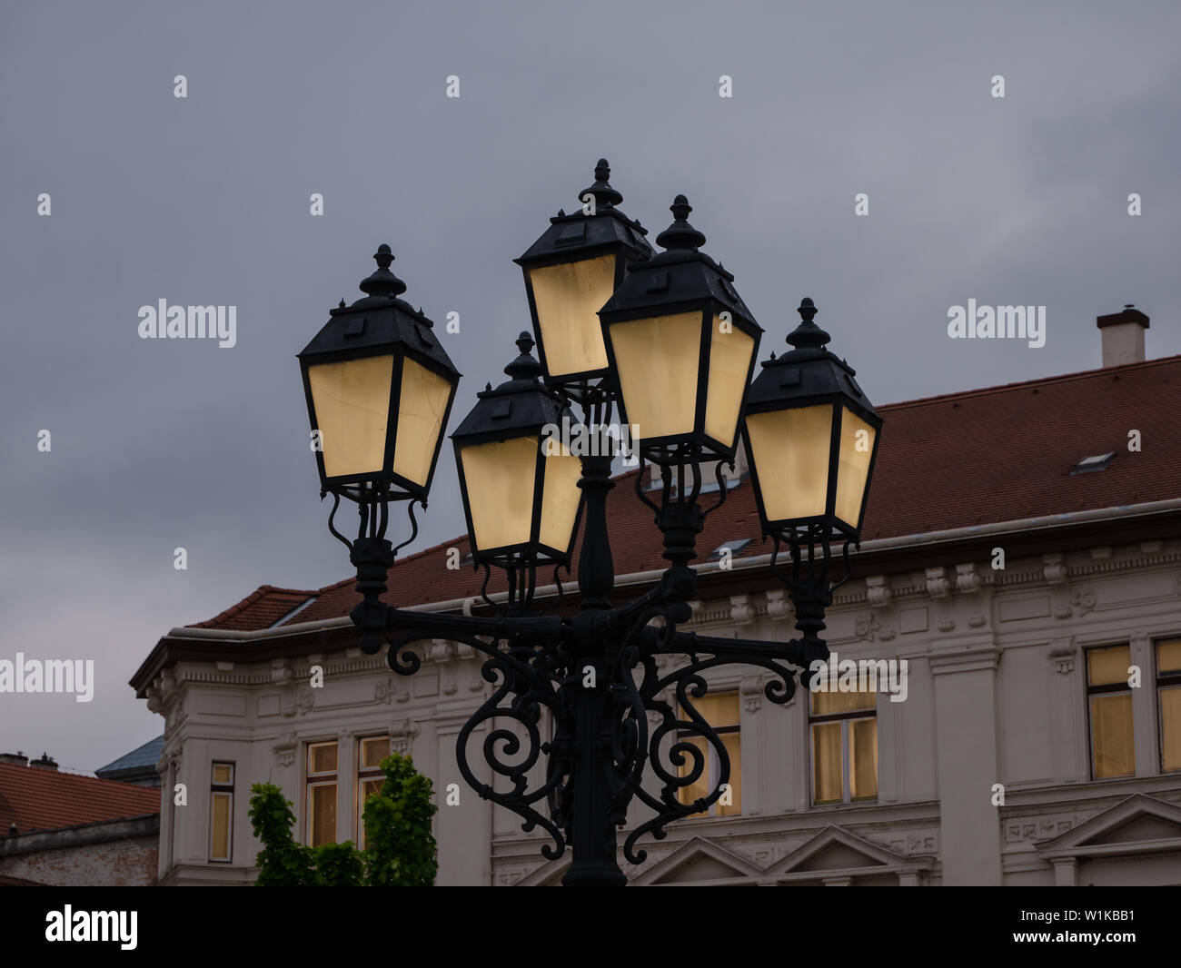 Old street light at night Stock Photo - Alamy