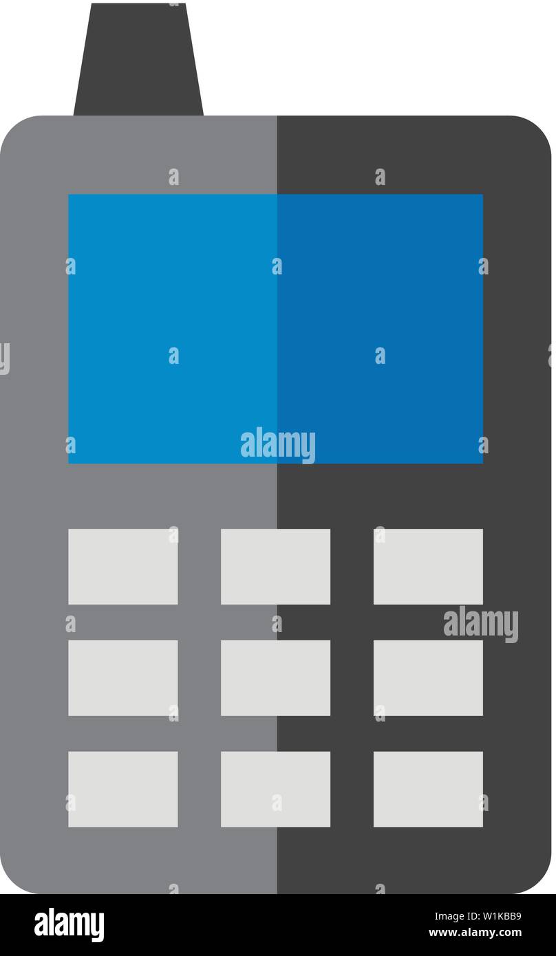 Cell phone icon in flat color style. Communication device keypad ...